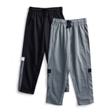 Athletic Works Boys Active Training Pants, 2-Pack, Sizes 4-18 & Husky ...