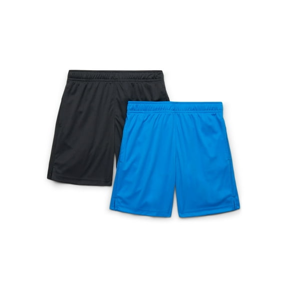 Athletic Works Boys Performance Shorts 2-Pack Sizes 4-18 Husky, Mid ...
