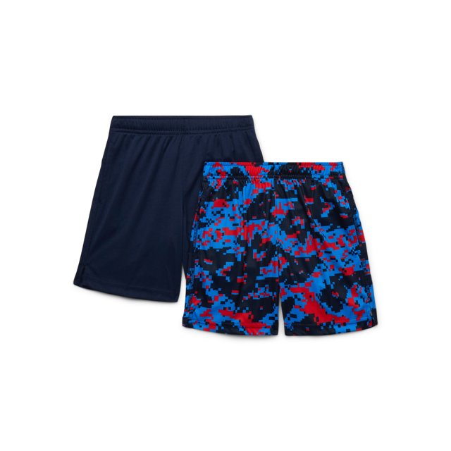 Athletic Works Boys Performance Shorts, 2-Pack, Sizes 4-18 & Husky ...