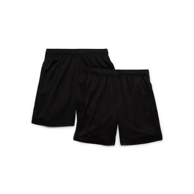 Athletic Works Boys Performance Shorts, 2-Pack, Sizes 4-18 & Husky ...