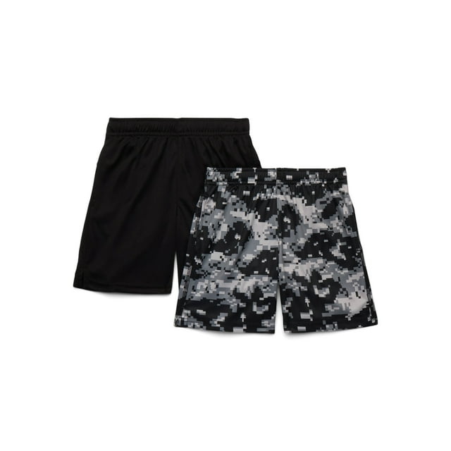 Athletic Works Boys Performance Shorts, 2-Pack, Sizes 4-18 & Husky ...