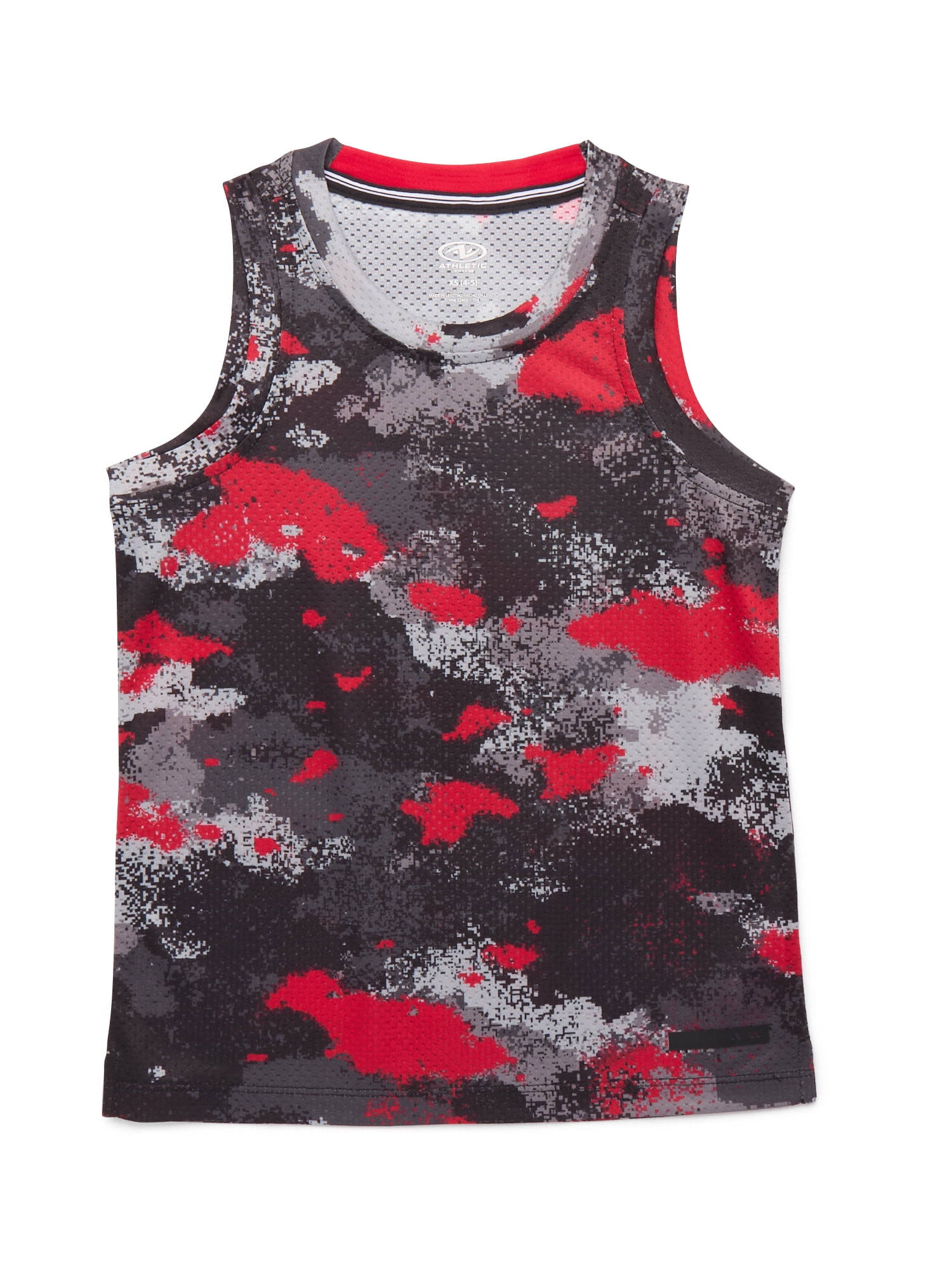 Athletic Works Boys Printed Active Basketball Tank Top, Sizes 4-18 ...