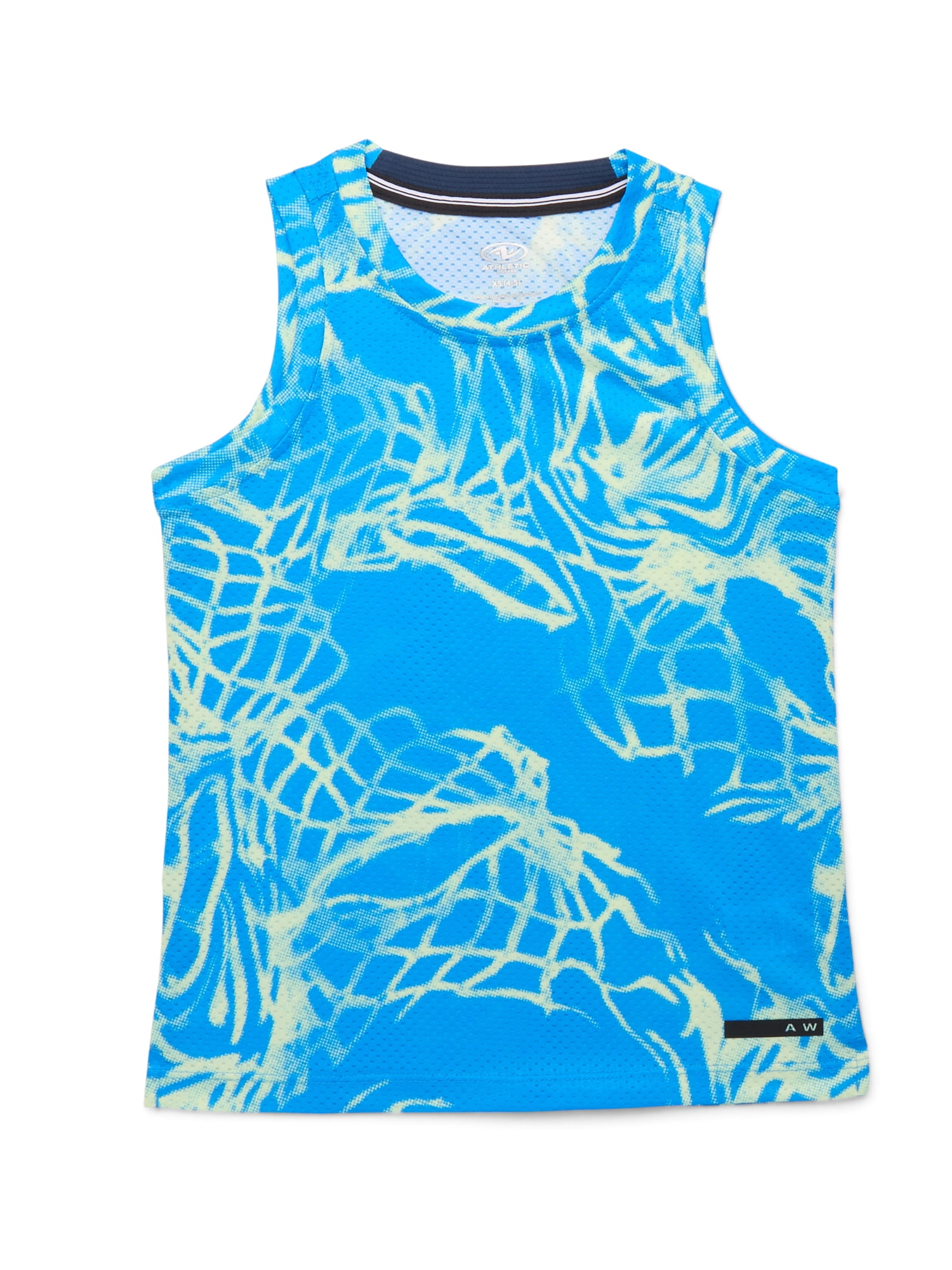 Athletic Works Boys Printed Active Basketball Tank Top, Sizes 4-18 ...