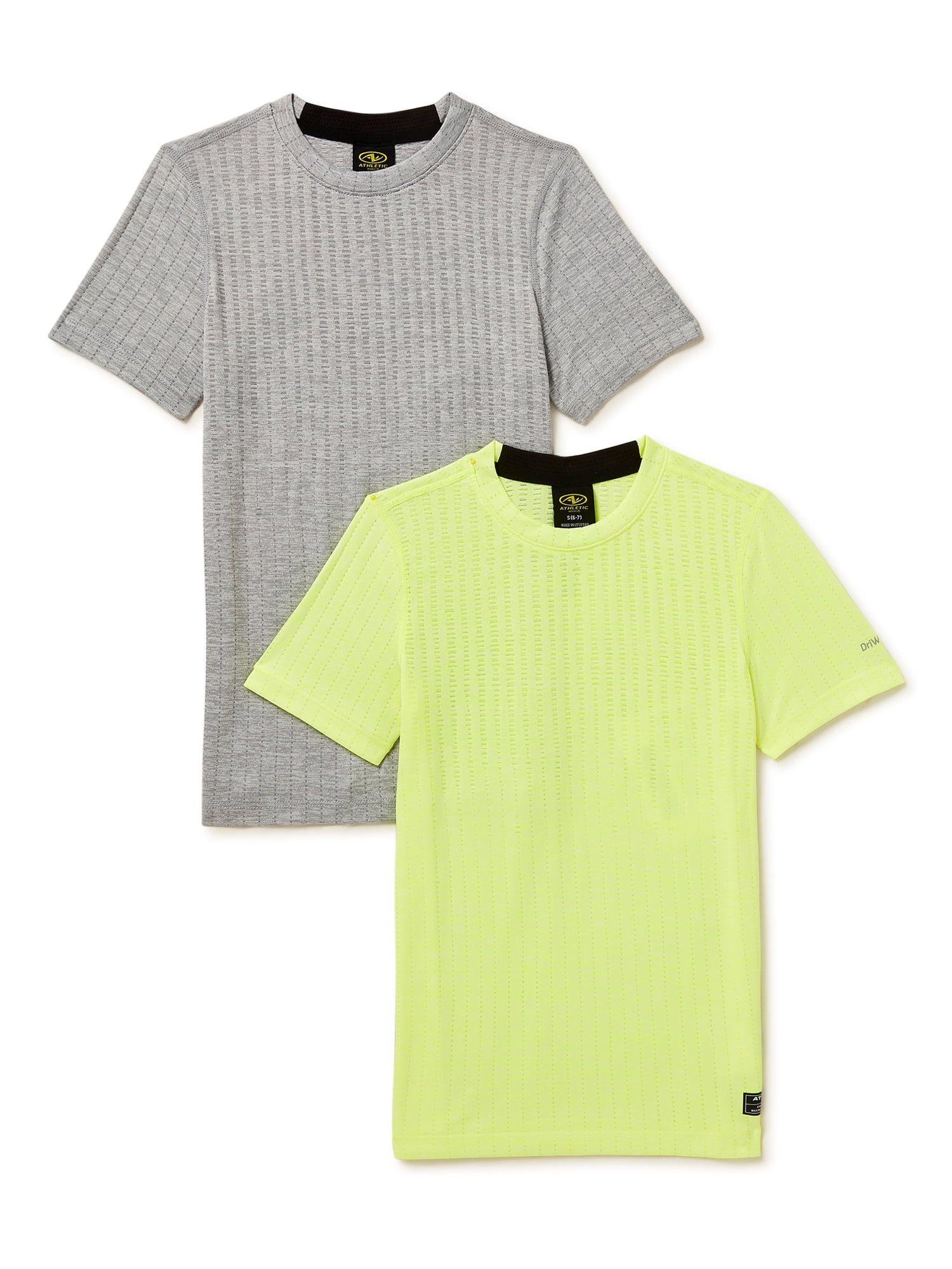Athletic Works Boys Short Sleeve Tees, 2-Pack, Sizes 4-18 & Husky ...