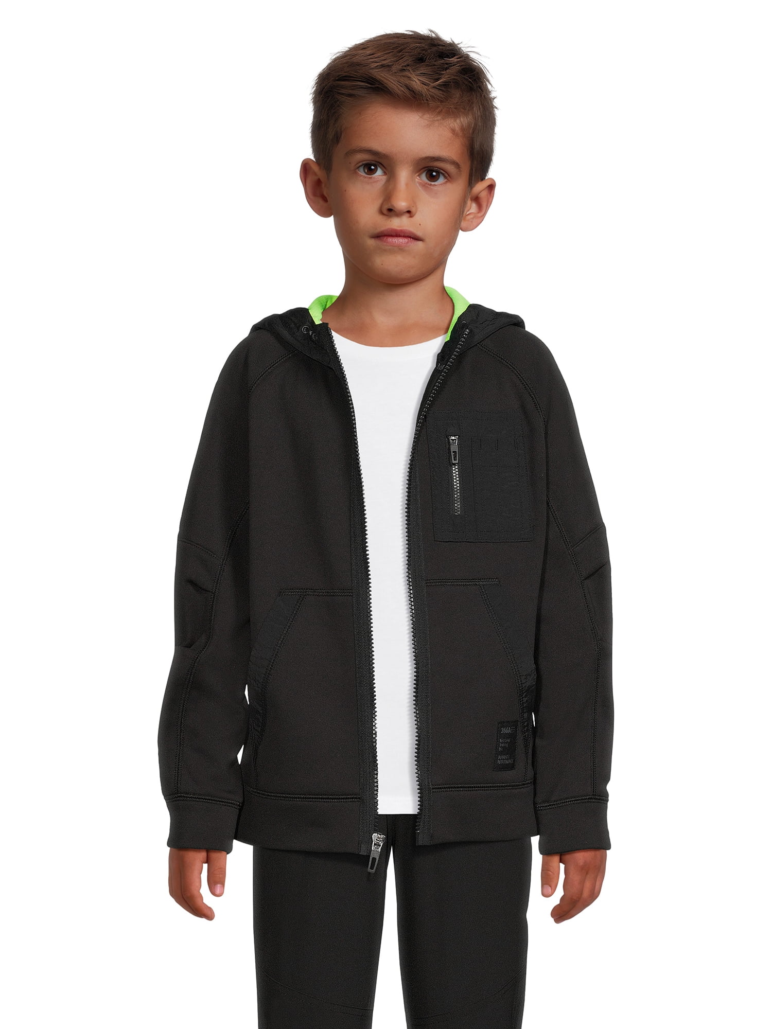 Athletic Works Boys Tech Fleece Zip Jacket, Sizes 4-18 & Husky ...