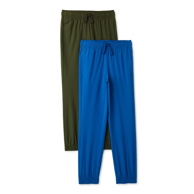 Athletic Works Boys Woven Stretch Pants, 2-Pack, Sizes 4-18 & Husky ...