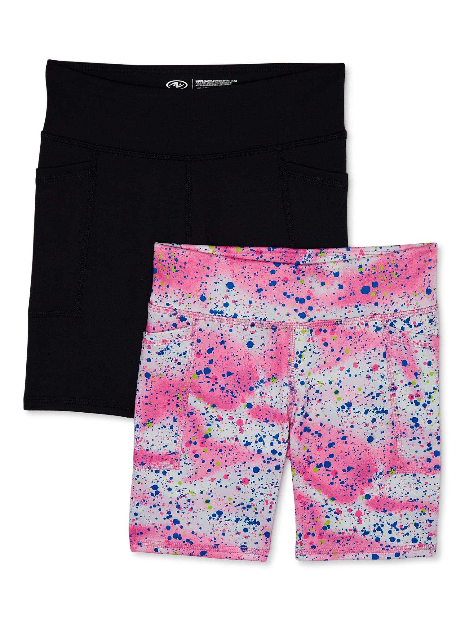 Athletic Works Girl's Active Bike Short, 2-Pack, Sizes 4-18 & Plus ...