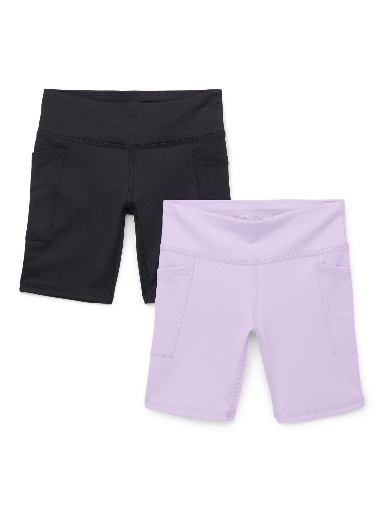 Athletic Works Girls Active Bike Shorts with UPF 30, 2-Pack, Sizes 4-18 & Plus - Walmart.com