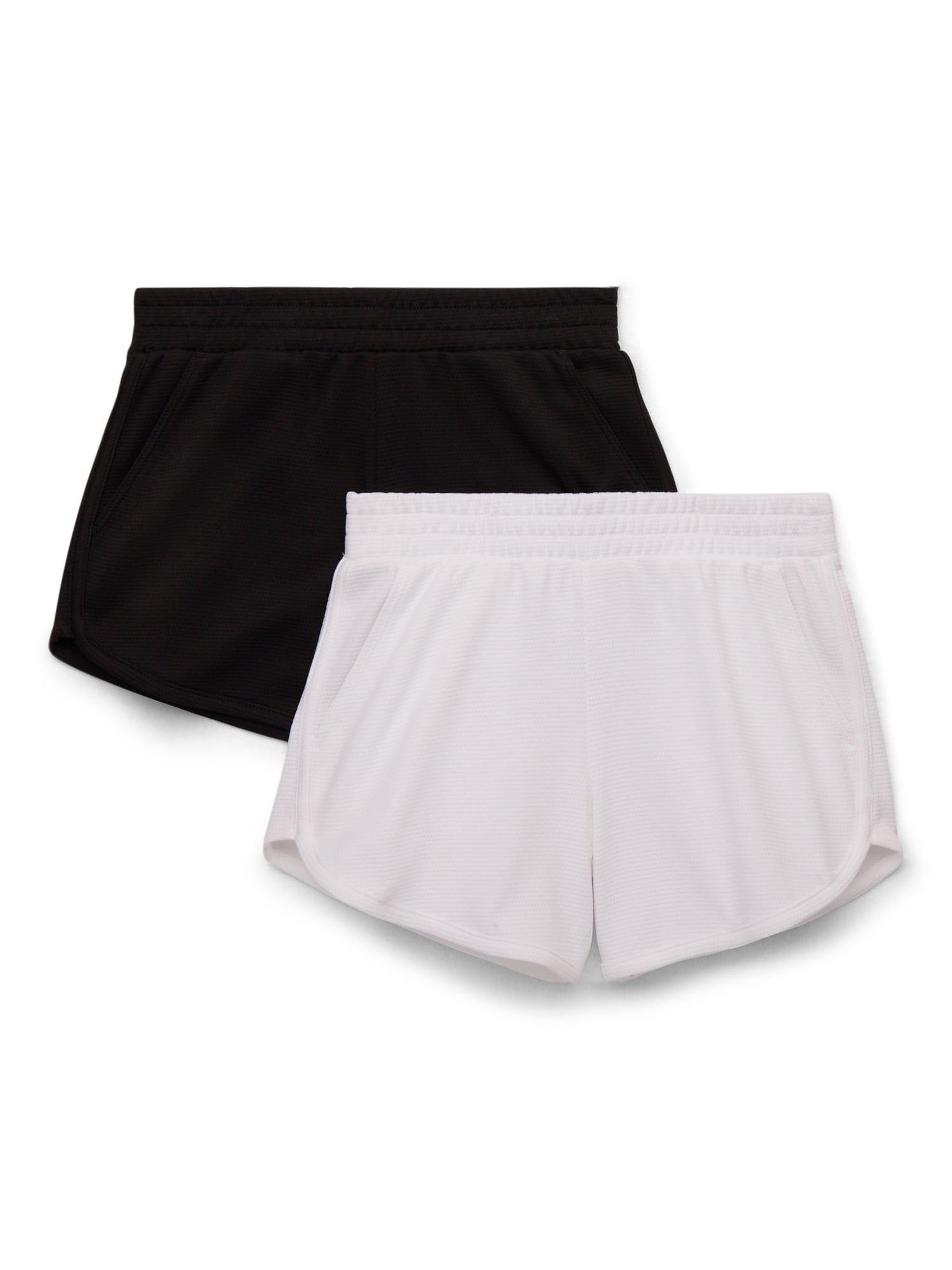 Athletic Works Girl's Active Core Shorts 2-Pack Sizes 4-18 Plus ...