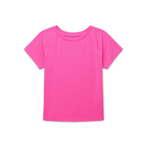 Athletic Works Girls Active Tee with Short Sleeves, Sizes 4-18 & Plus ...