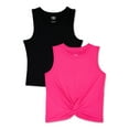 Athletic Works Girl's Active Teardrop and Knotted Tanks, 2-Pack, Sizes ...