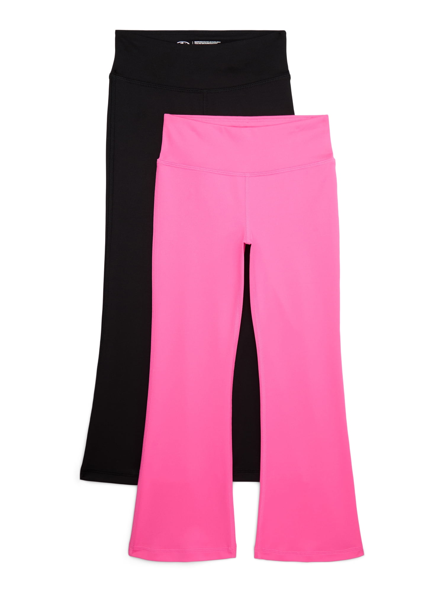 Athletic Works Girls Active Flare Leggings, 2-Pack, Sizes 4-18 & Plus ...