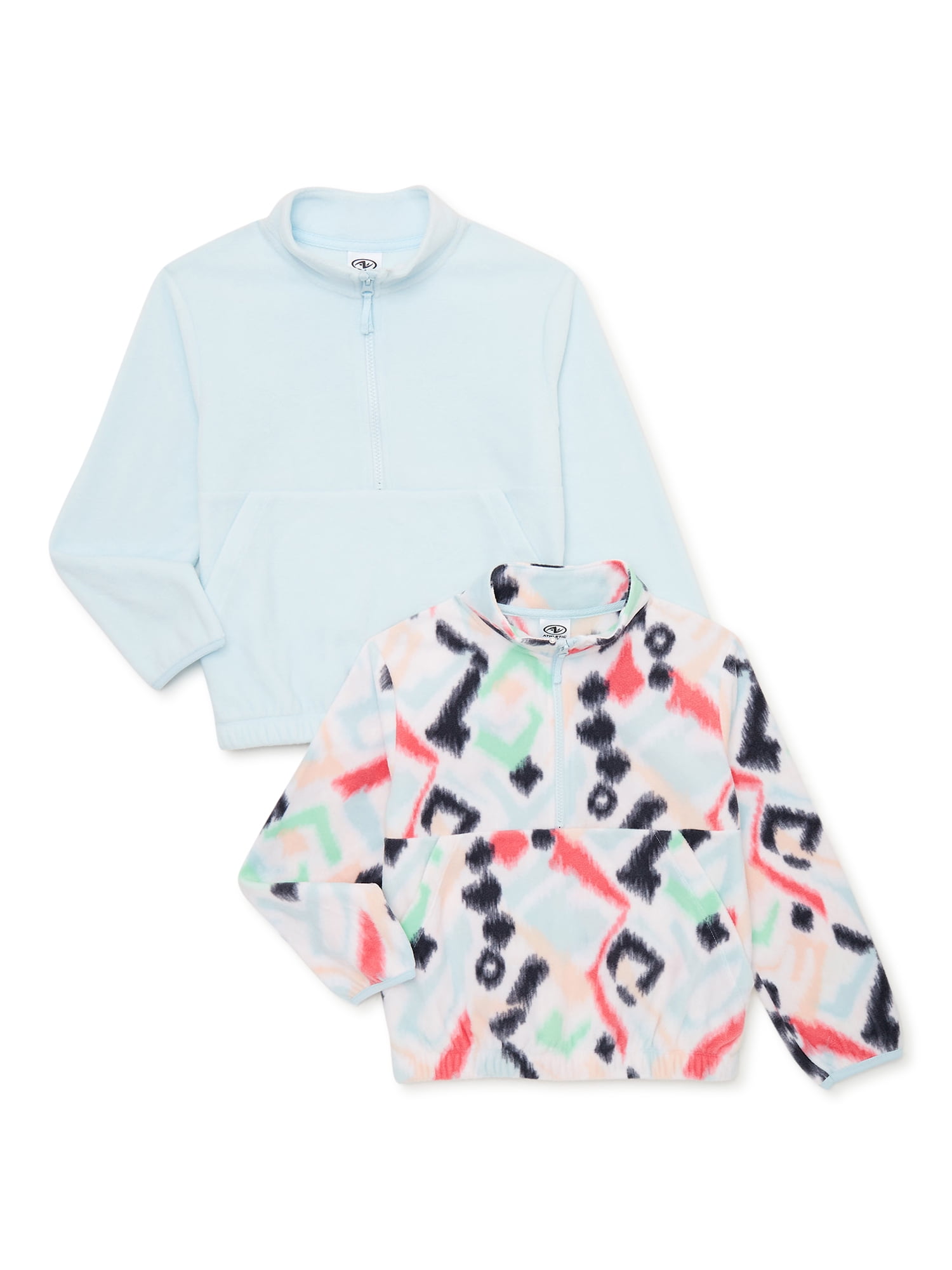 Athletic Works Girl's Microfleece Pullover, 2-Pack, Sizes 4-18 & Plus ...