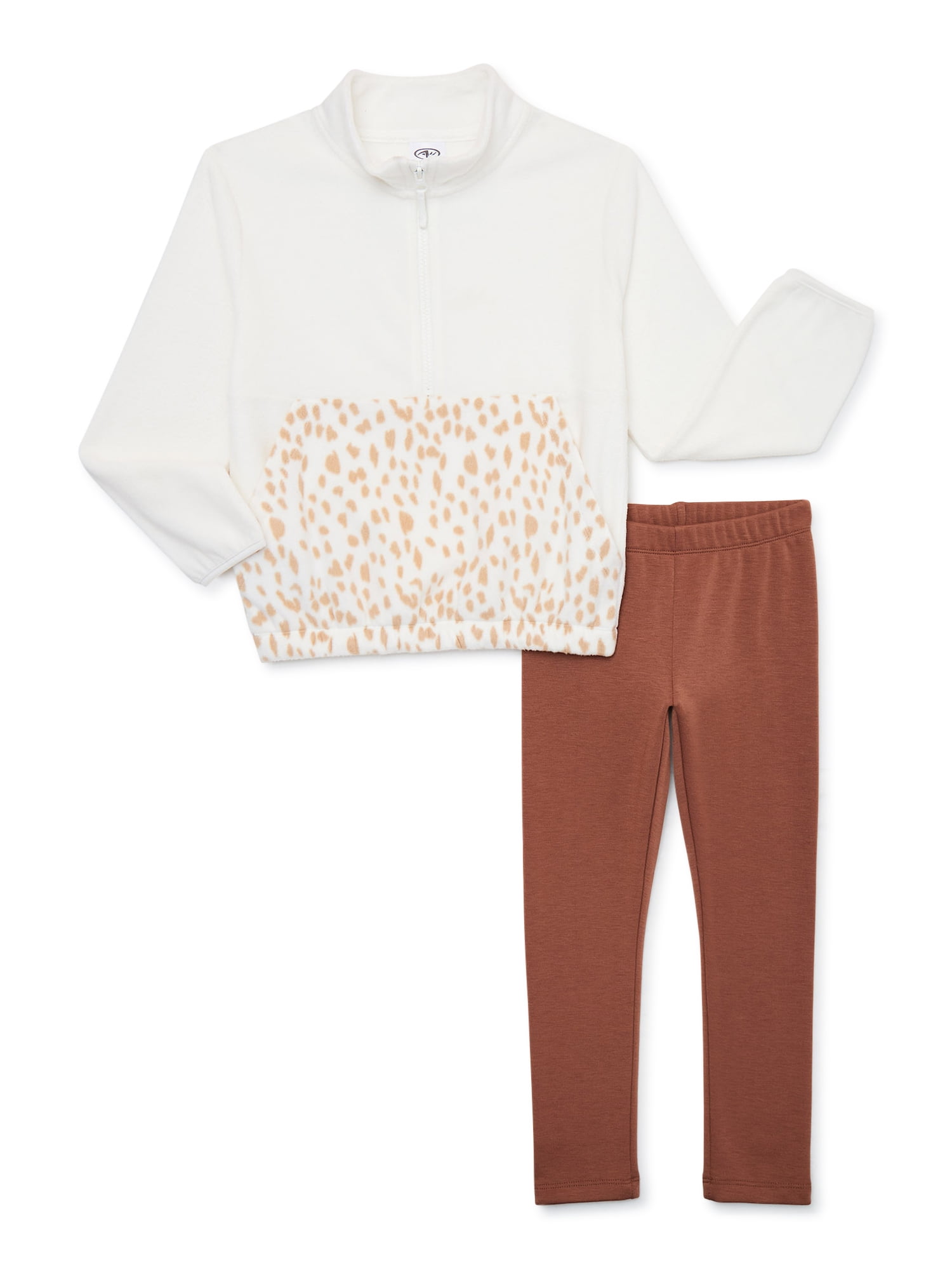 Athletic Works Girl's Microfleece Pullover & Cozy Legging 2-Piece ...