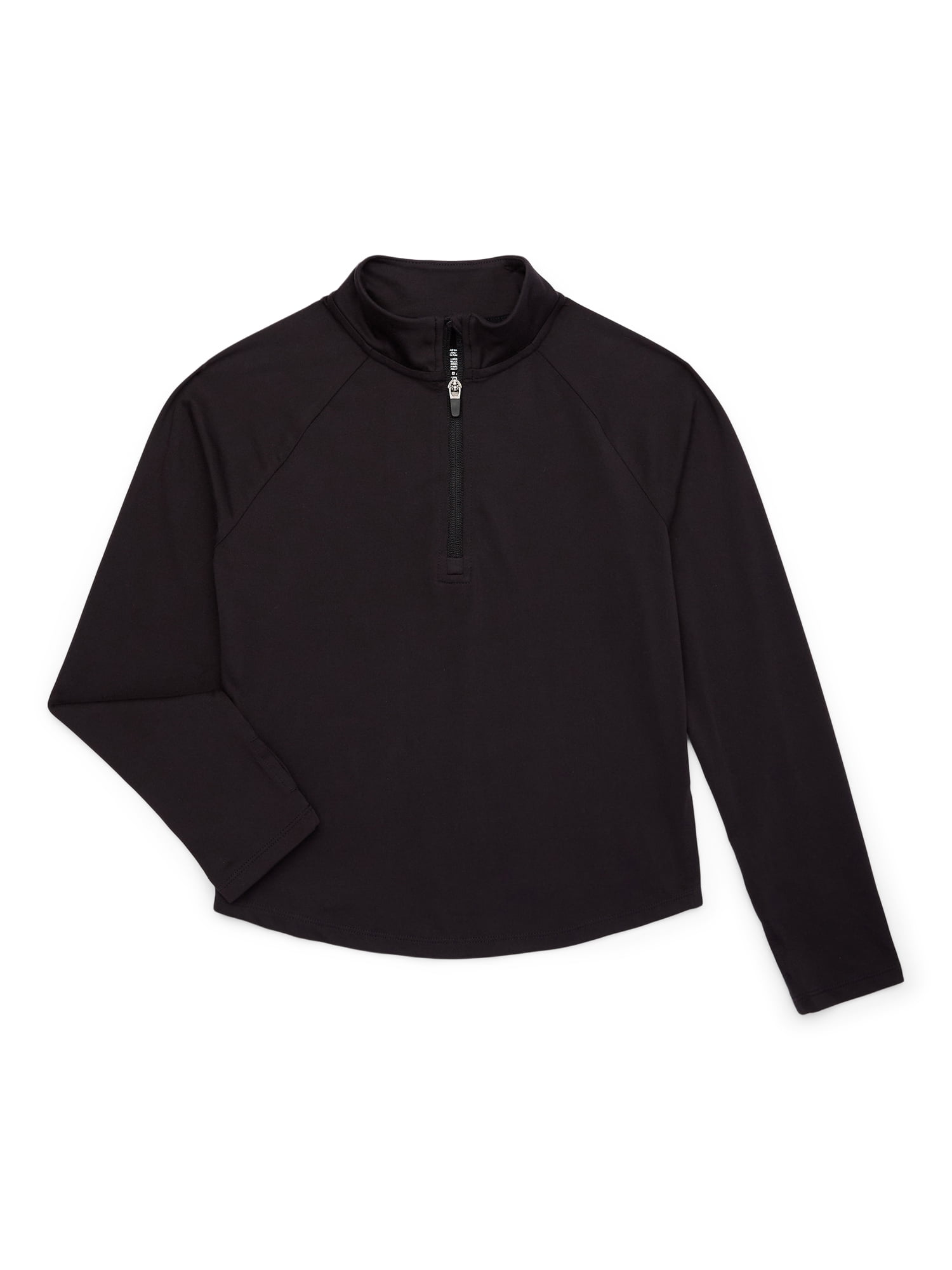 Athletic Works Girls Quarter Zip Tee - Long Sleeve Shirt - Walmart.com