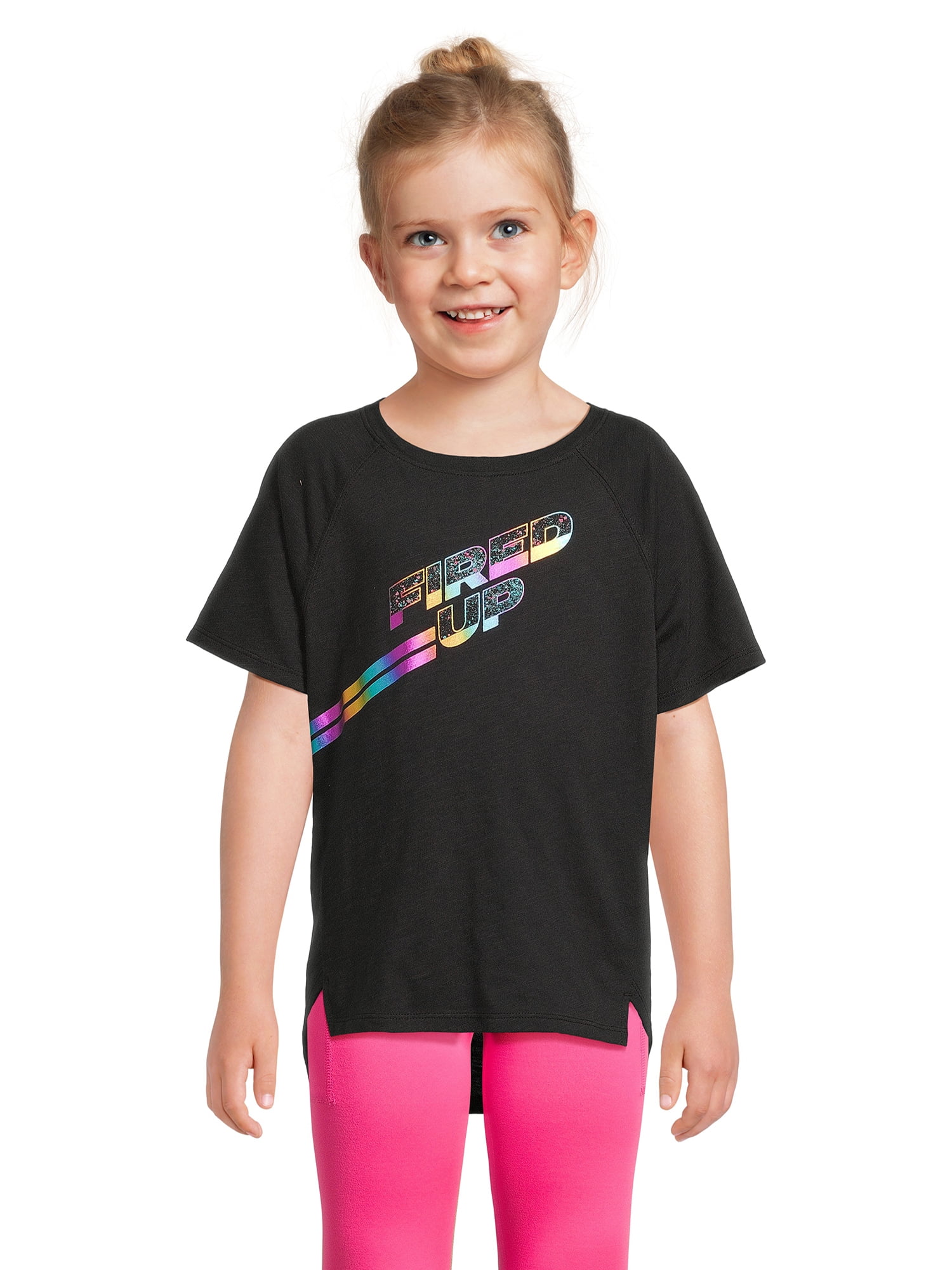 Athletic Works Girl's Active Graphic T-Shirt, Sizes 4-18 & Plus, Cotton ...