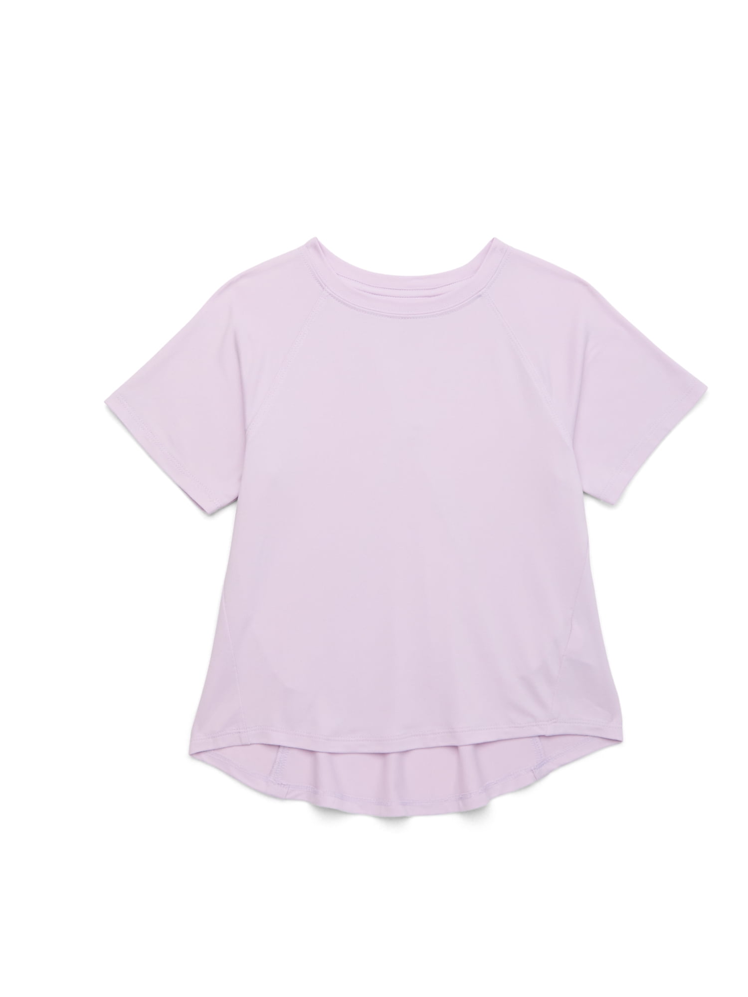 Athletic Works Girls Active Short Sleeve Tee, Breathable Jersey Fabric ...