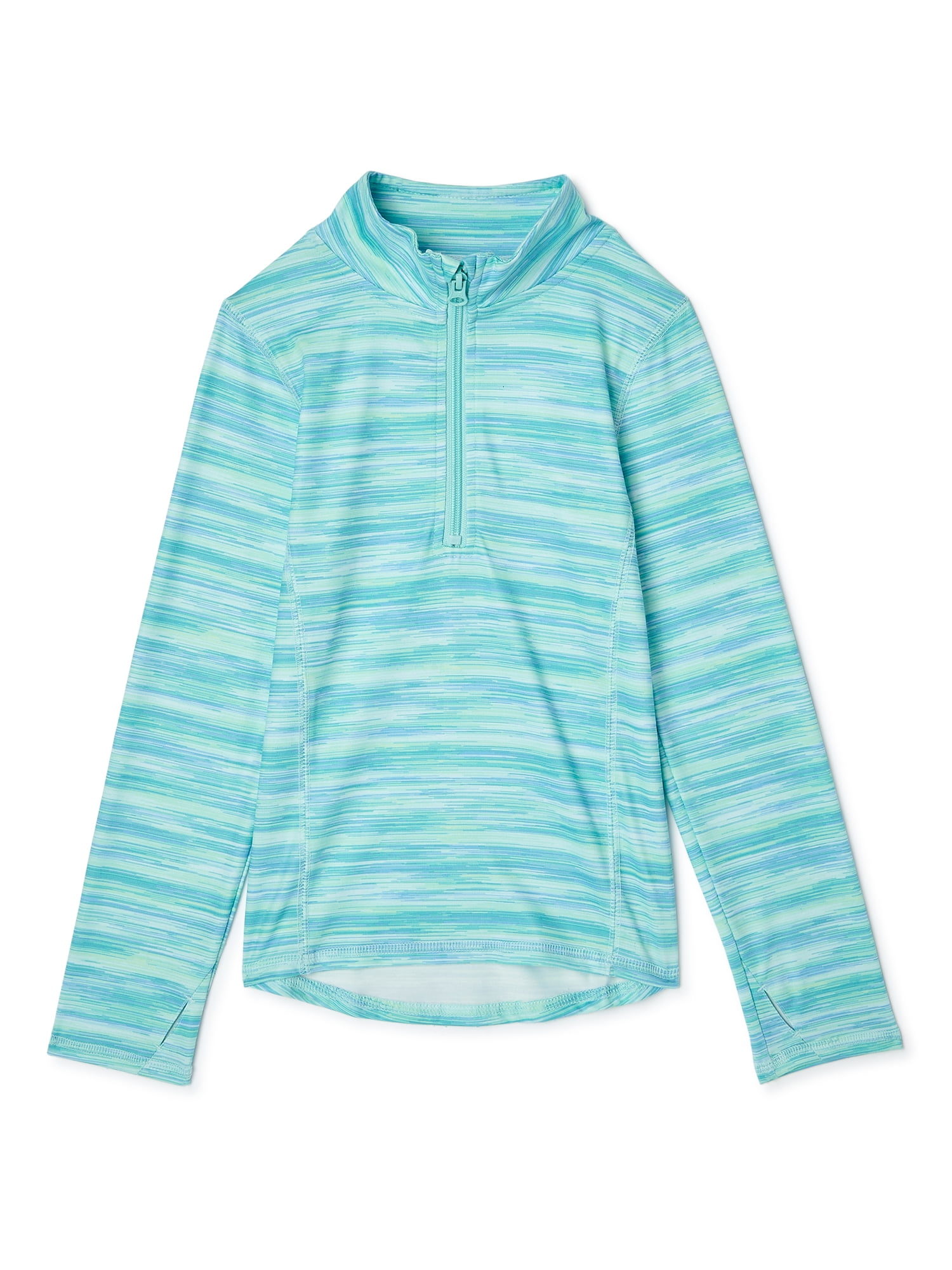 Athletic Works Girls Active Quarter Zip Pullover Sweatshirt, Sizes 4-18 ...