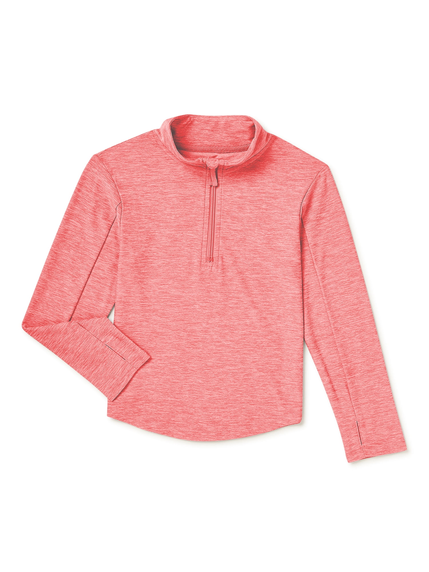 Athletic Works Girls Active Quarter Zip Pullover Sweatshirt, Sizes 4-18 ...