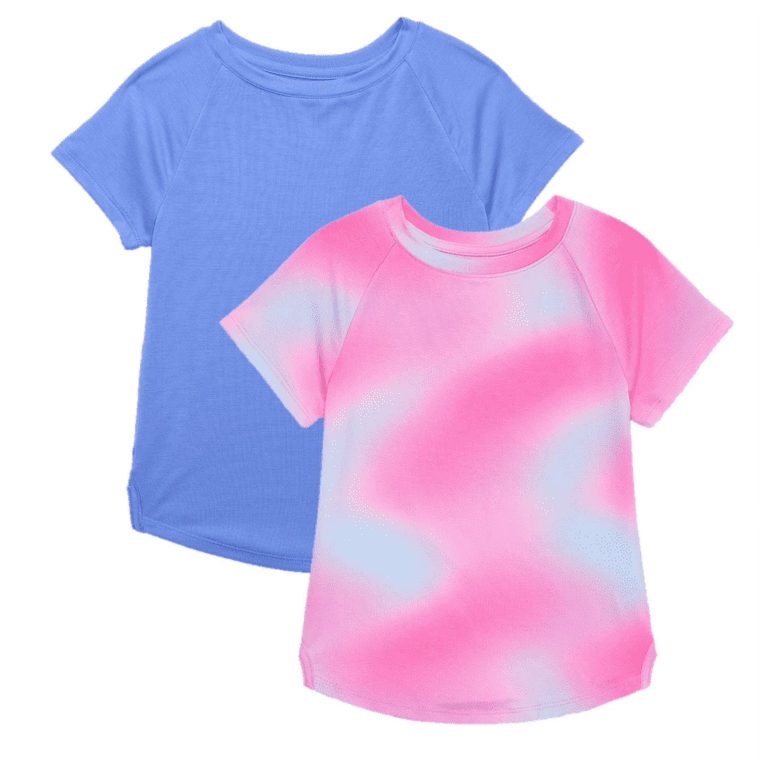 Athletic Works Girls Active Tee with Short Sleeves, 2-Pack, Sizes 4-18 ...