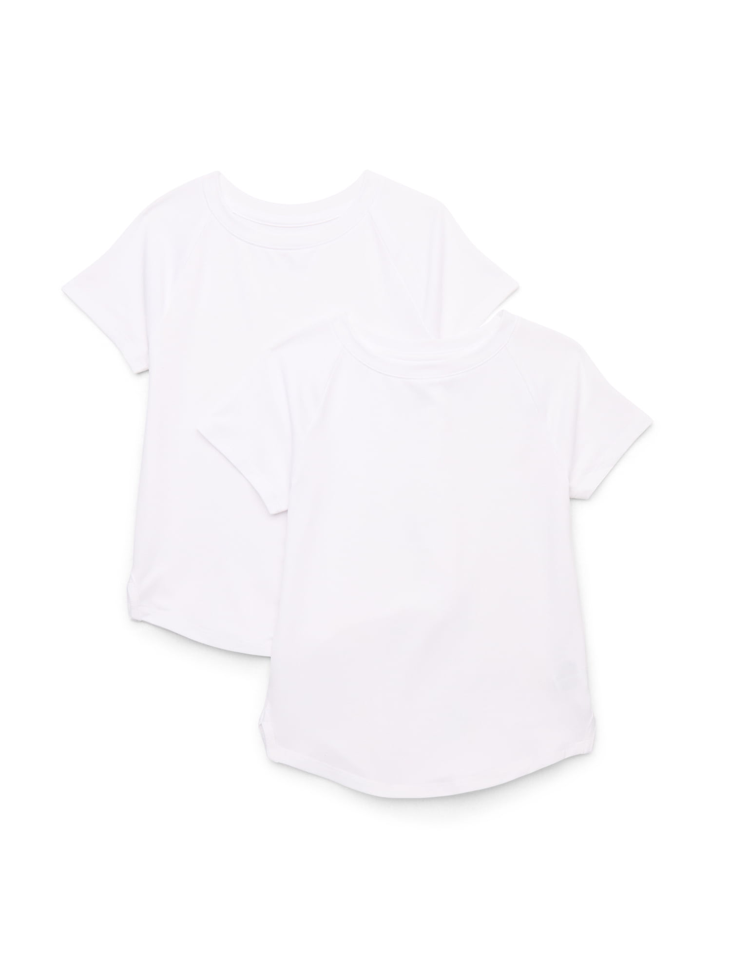Athletic Works Girls Active Tee with Short Sleeves, 2-Pack, Sizes 4-18 ...