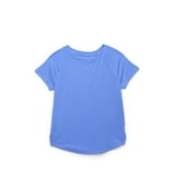 Athletic Works Girls Active Tee with Short Sleeves, Moisture-Wicking ...
