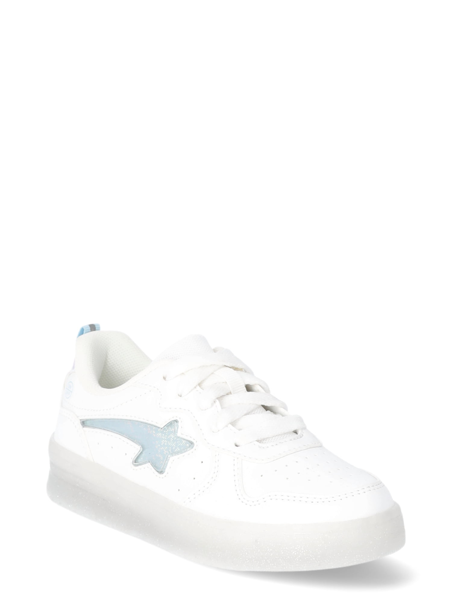 Athletic Works Girls Light-Up Court Sneakers with On/Off Switch, Memory ...