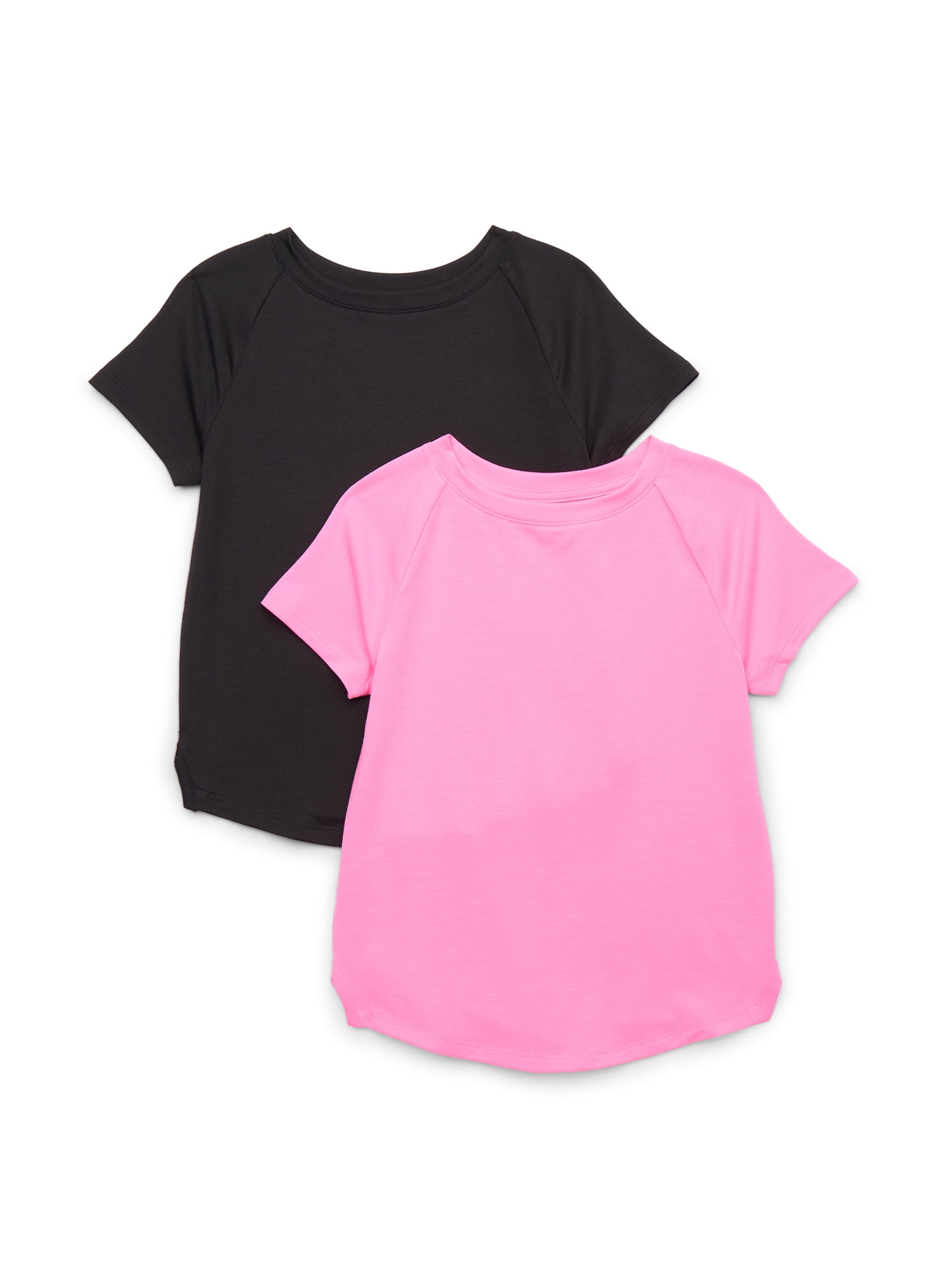 Athletic Works Girls Active Tee with Short Sleeves, 2-Pack, Sizes 4-18 ...