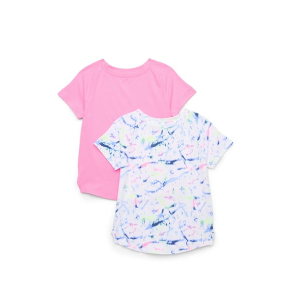 Athletic Works Girls Active Tee with Short Sleeves, 2-Pack, Sizes 4-18 ...
