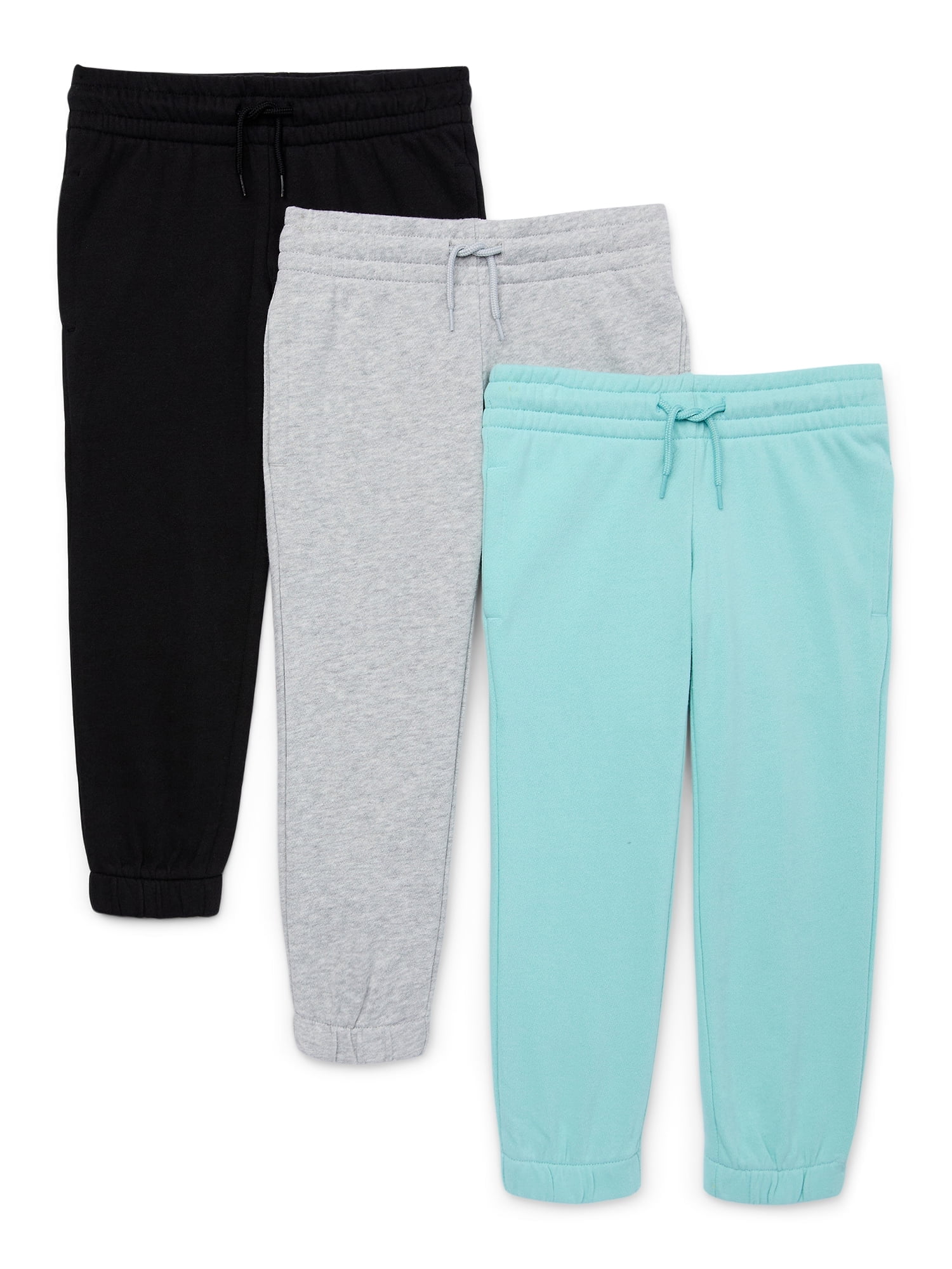 Athletic Works Girls Fleece Joggers - 3-Pack - Walmart.com
