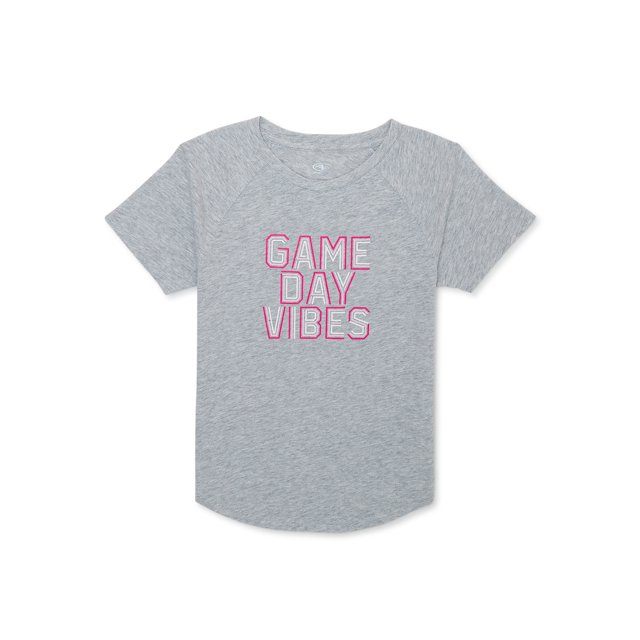 Athletic Works Girls Graphic Active T-Shirt with Short Sleeves, Sizes 4 ...