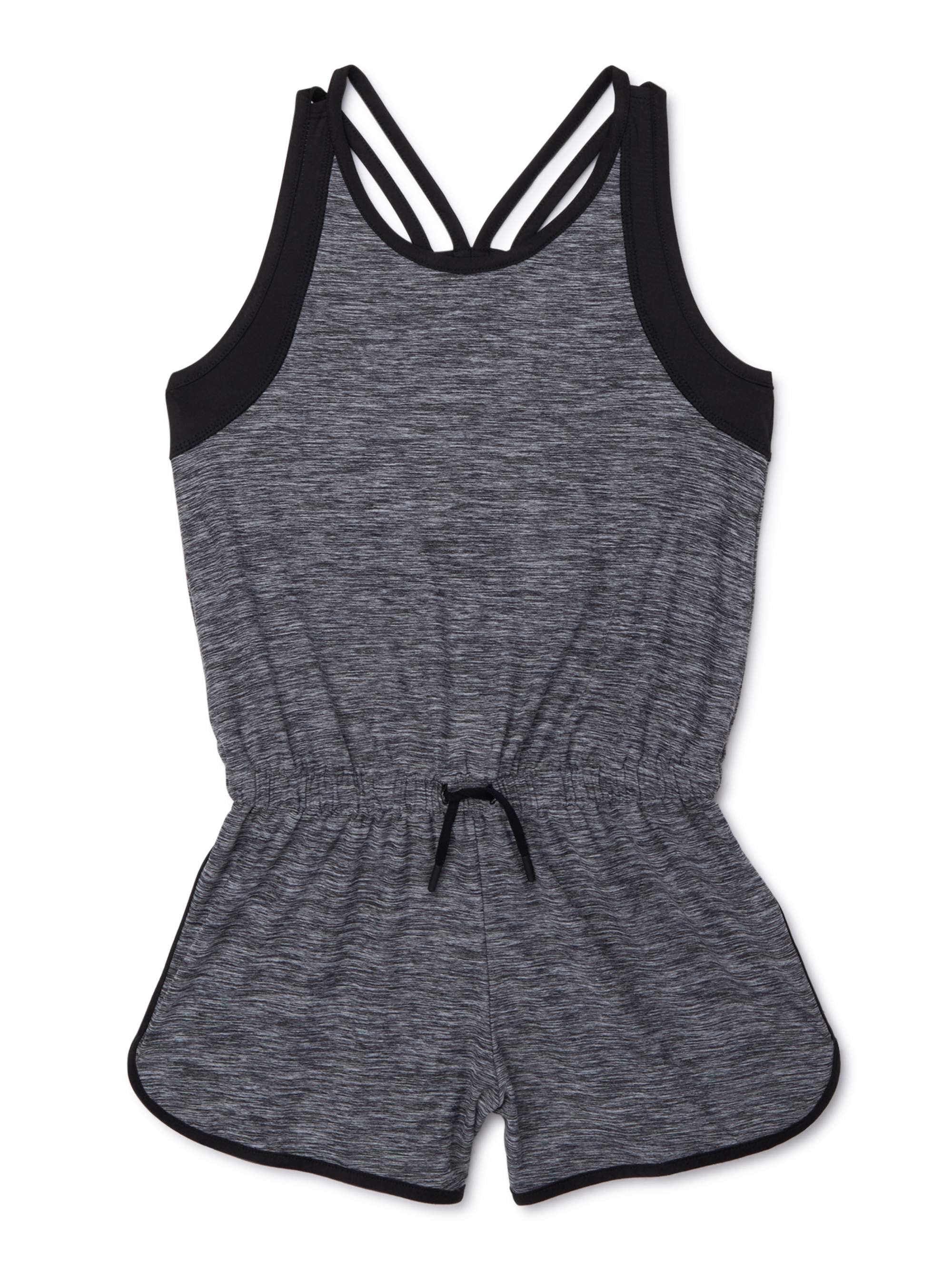Athletic Works Girls Heathered Racerback Active Romper, Sizes 4-18 ...