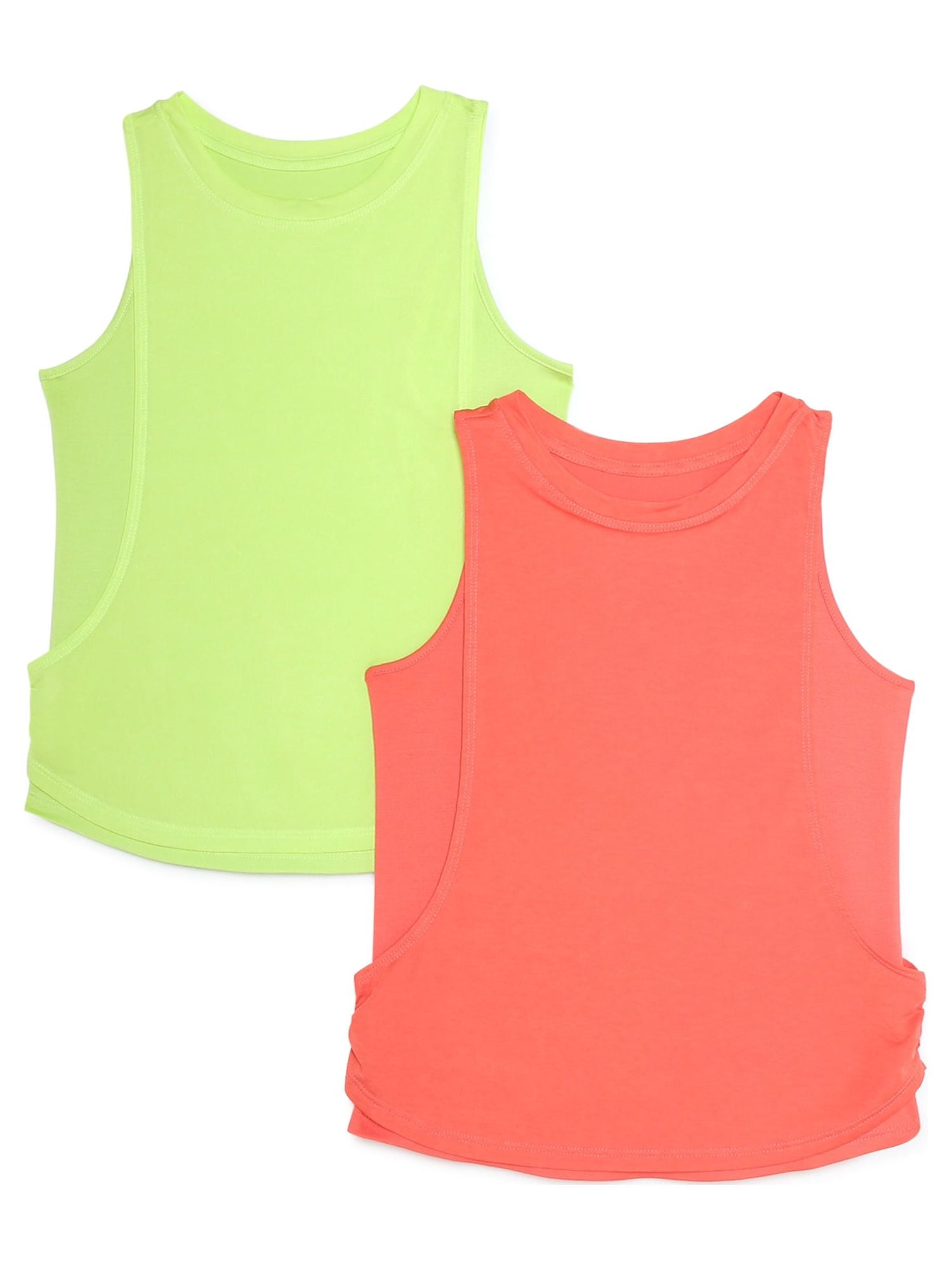 Athletic Works Girls Muscle Tank Tops, 2-Pack, Sizes 4-18 & Plus ...