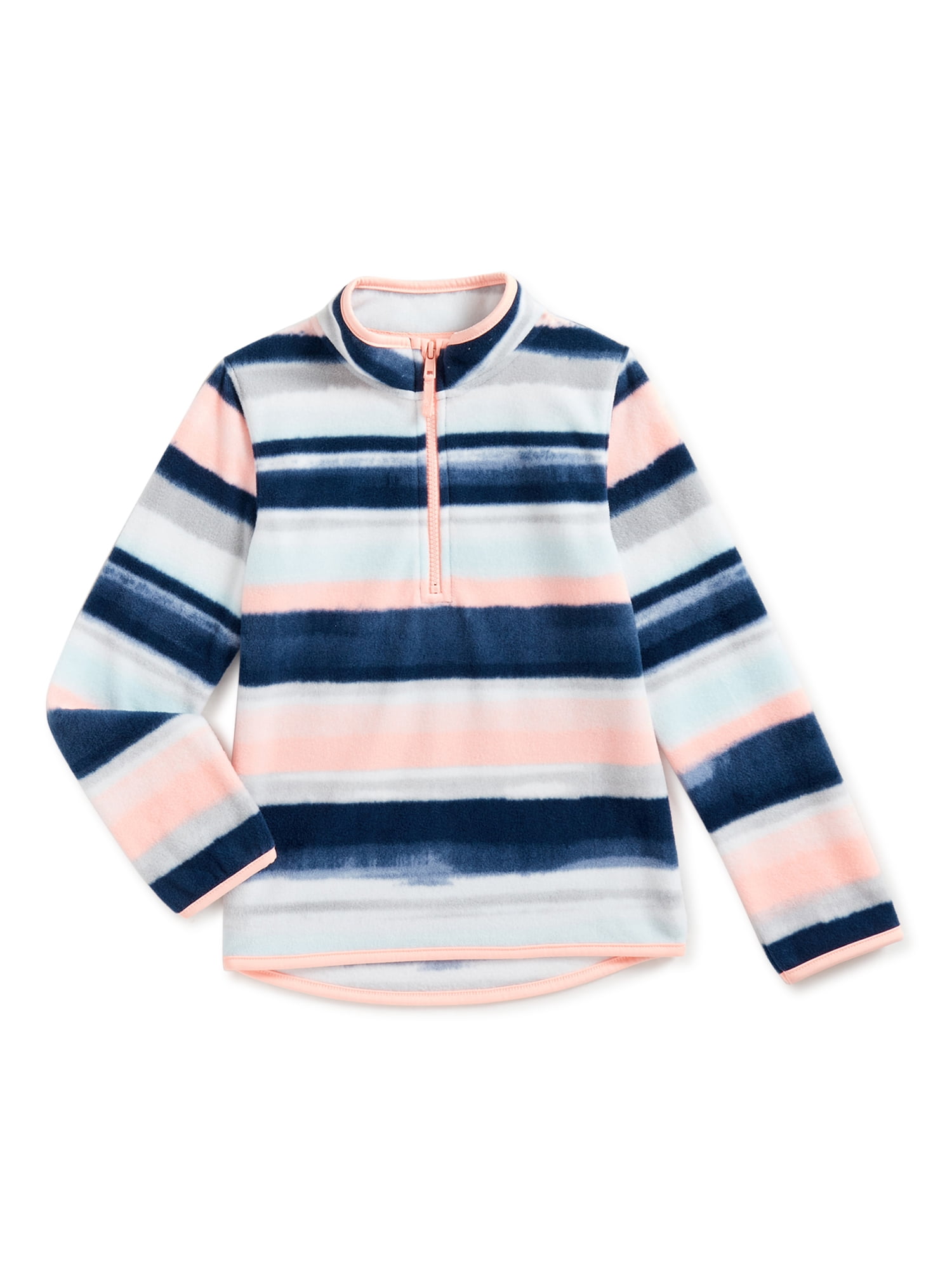 Athletic Works Girls Printed 1/4 Zip Micro Polar Fleece Pullover, Sizes ...