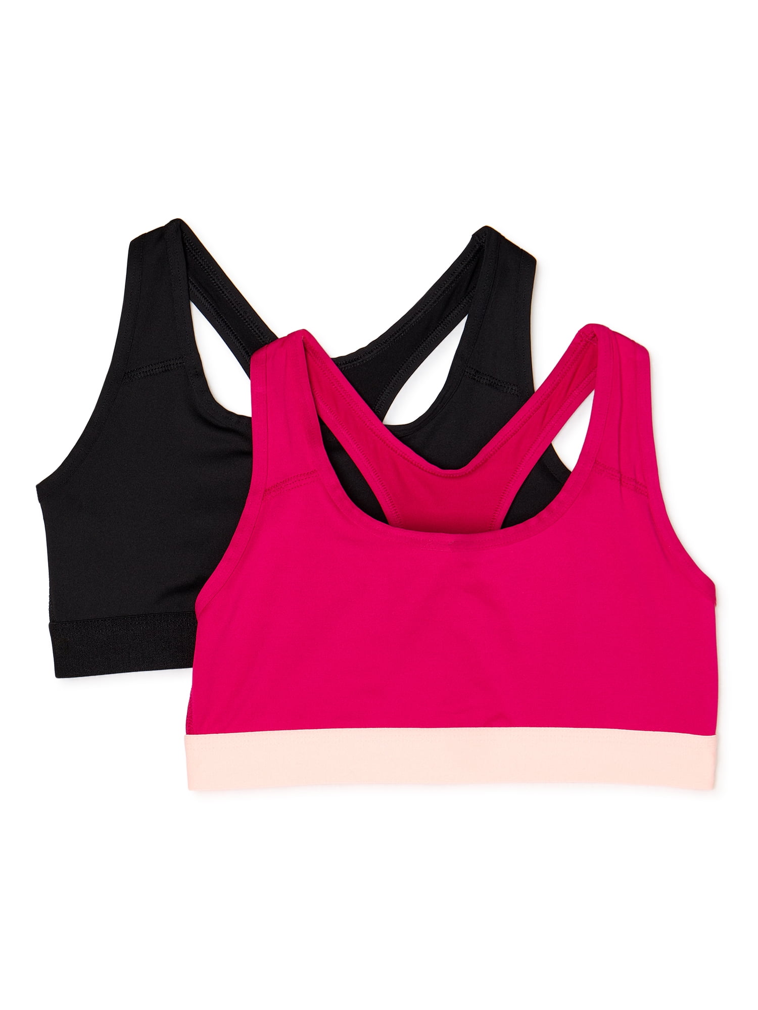 Athletic Works Girls Racer Back Sports Bra 2-Pack - Walmart.com