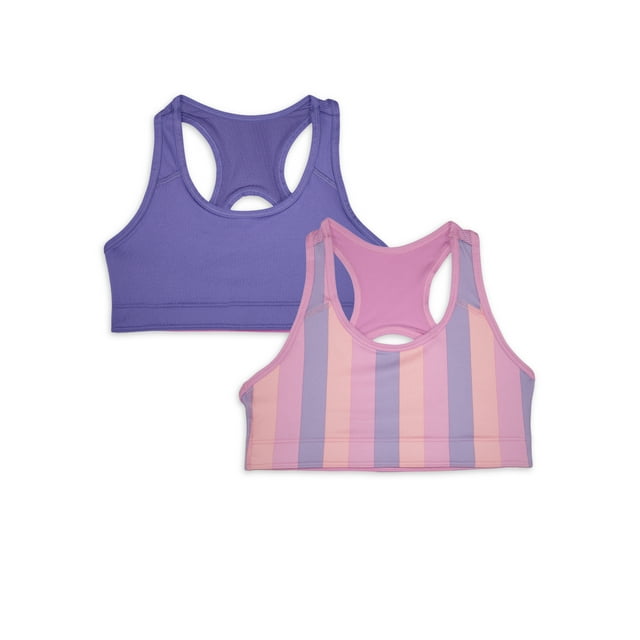 Athletic Works Girls Reversible Racerback Sports Bra 2-Pack - Walmart.com