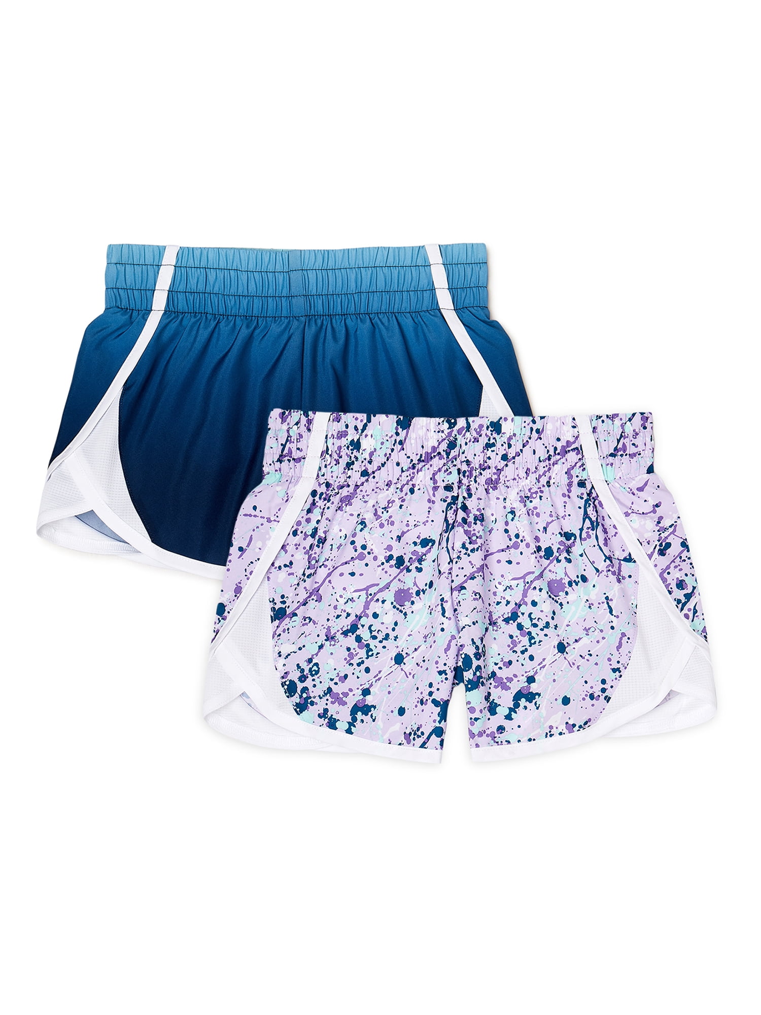 Athletic Works Girls Running Shorts, 2-Pack, Sizes 4-18 & Plus ...