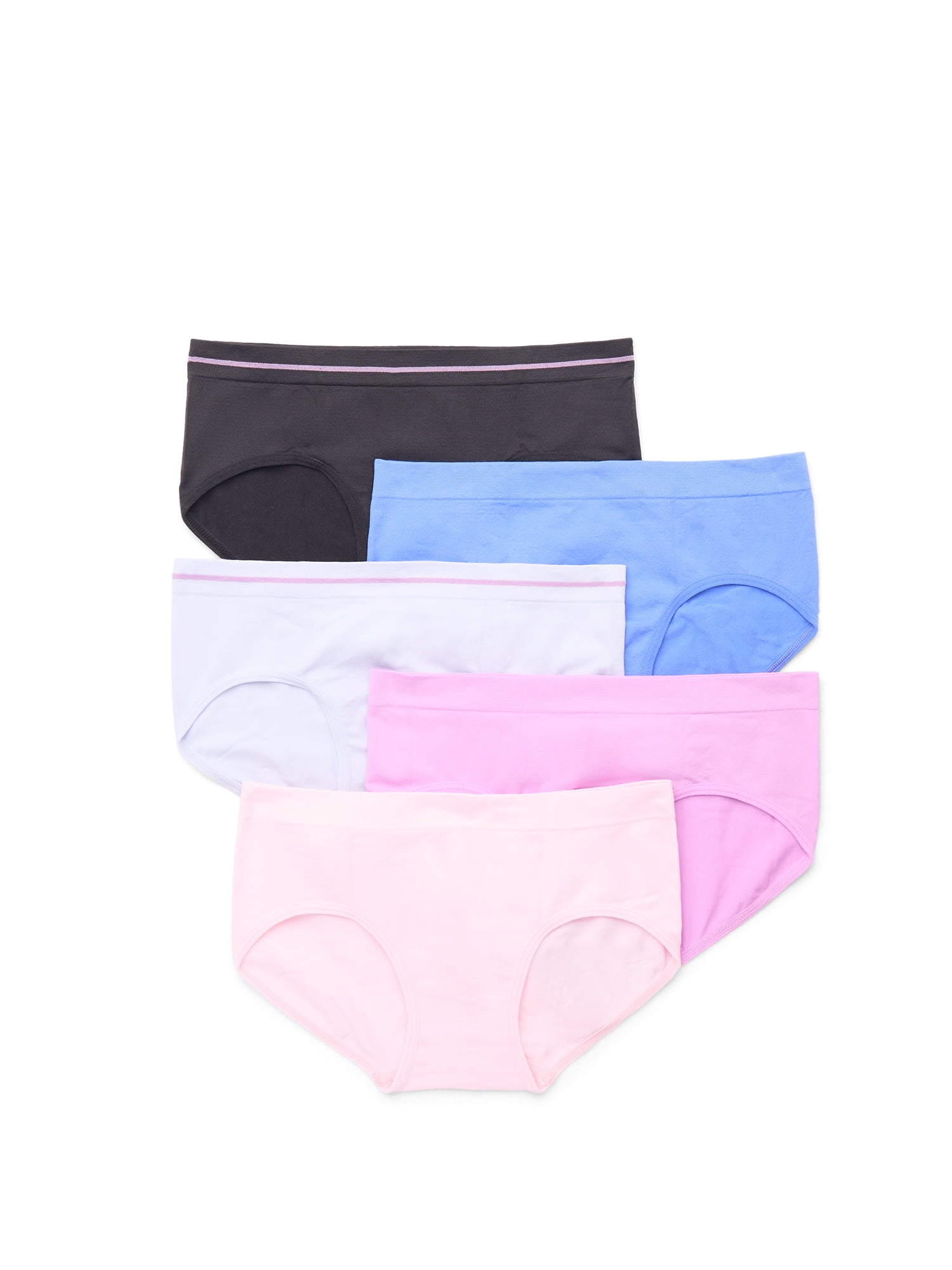 Athletic Works Girls Seamless Brief Underwear, 5-Pack, Sizes S-XL ...