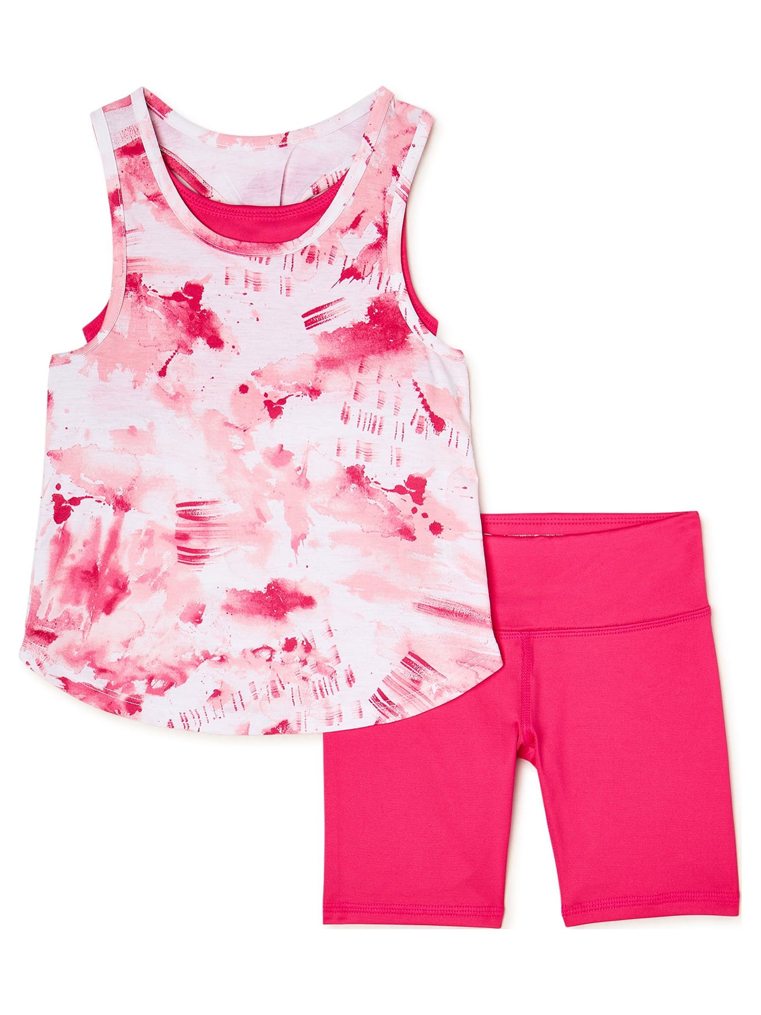 Athletic Works Girls Sports Bra/Tank Top/Bike Shorts, 3-Piece Active ...