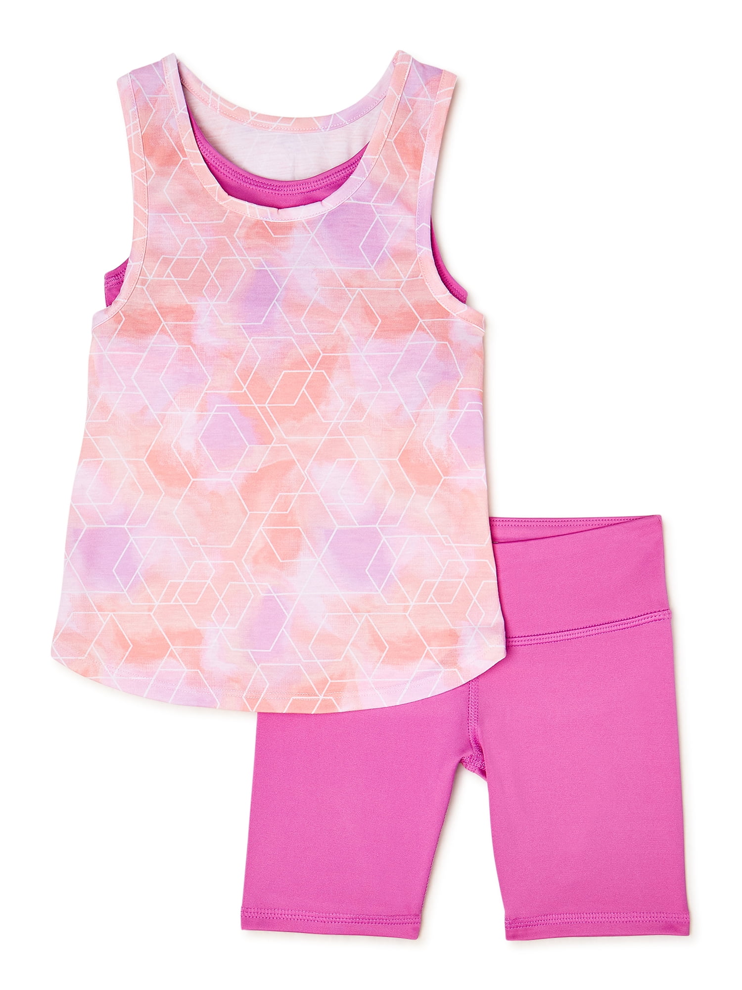 Athletic Works Girls Sports Bra, Tank Top and Bike Shorts, 3-Piece ...