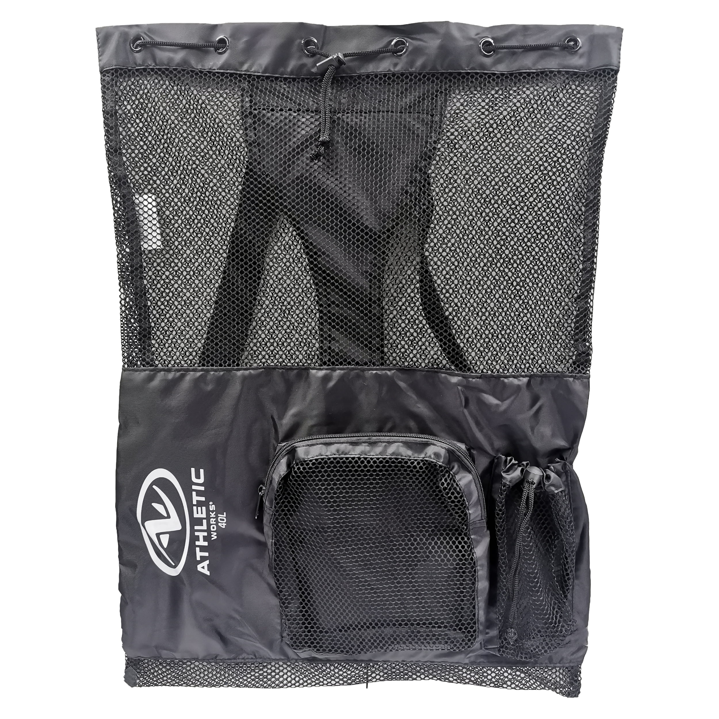 Athletic Works Large Mesh Swim Backpack, 40L Capacity, with Zipper ...