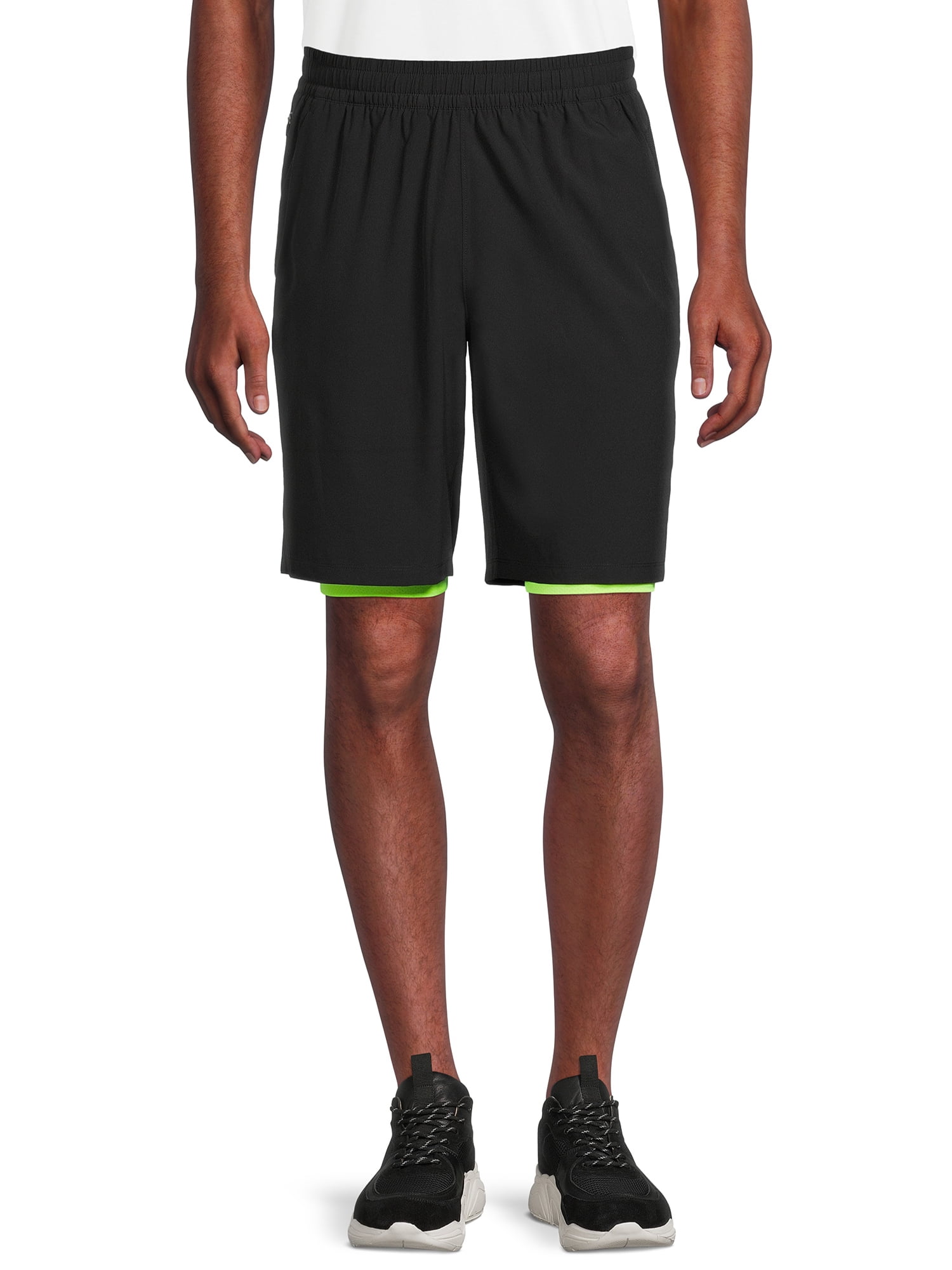 Athletic Works Men's 2-in-1 Workout Short with Built-In Pocket Liner ...
