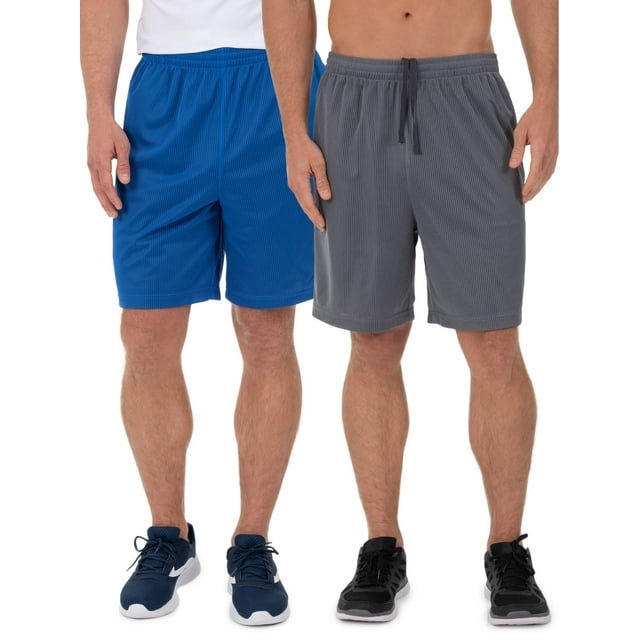 Athletic Works Men's 8" Active Grid Mesh Drawstring Shorts, 2-Pack ...