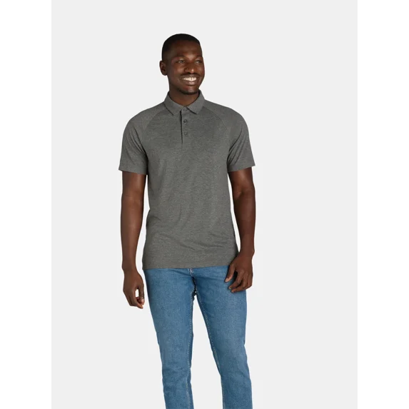 Athletic Works Men's & Big Men's Active Polo Shirt, Sizes S- 3XL ...