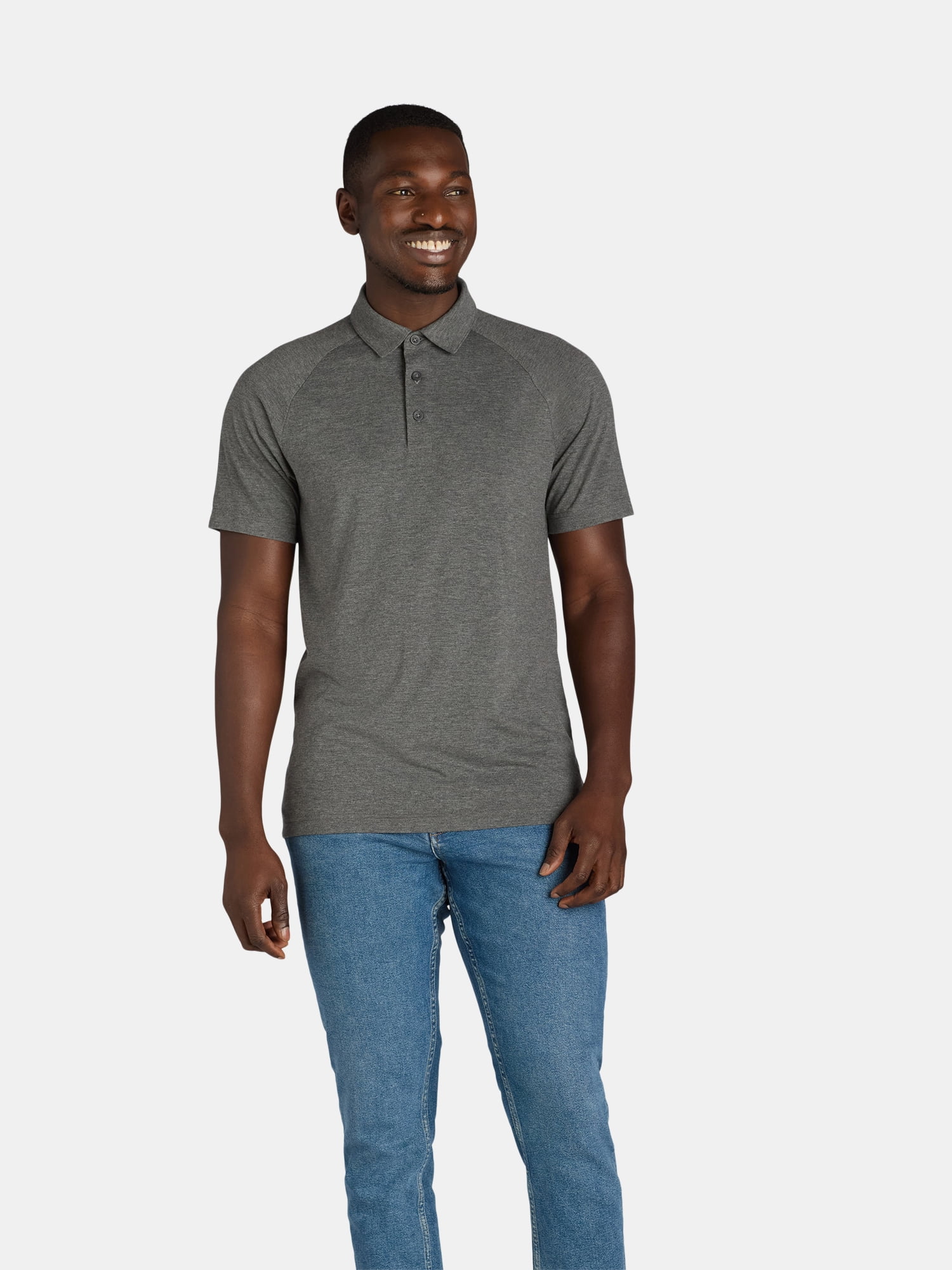 Athletic Works Men's & Big Men's Active Polo Shirt, Sizes S- 3XL - Walmart.com