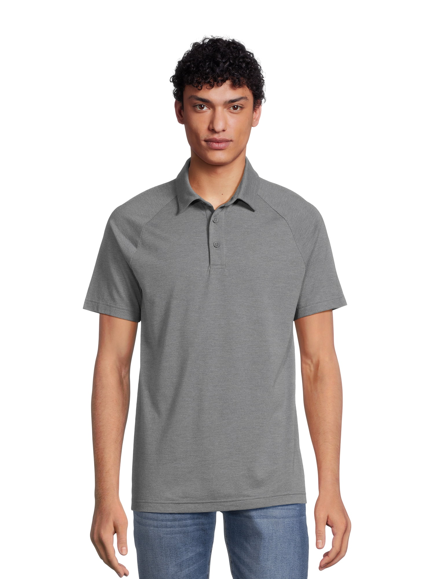 Athletic Works Men's & Big Men's Active Polo Shirt, Sizes S- 3XL ...