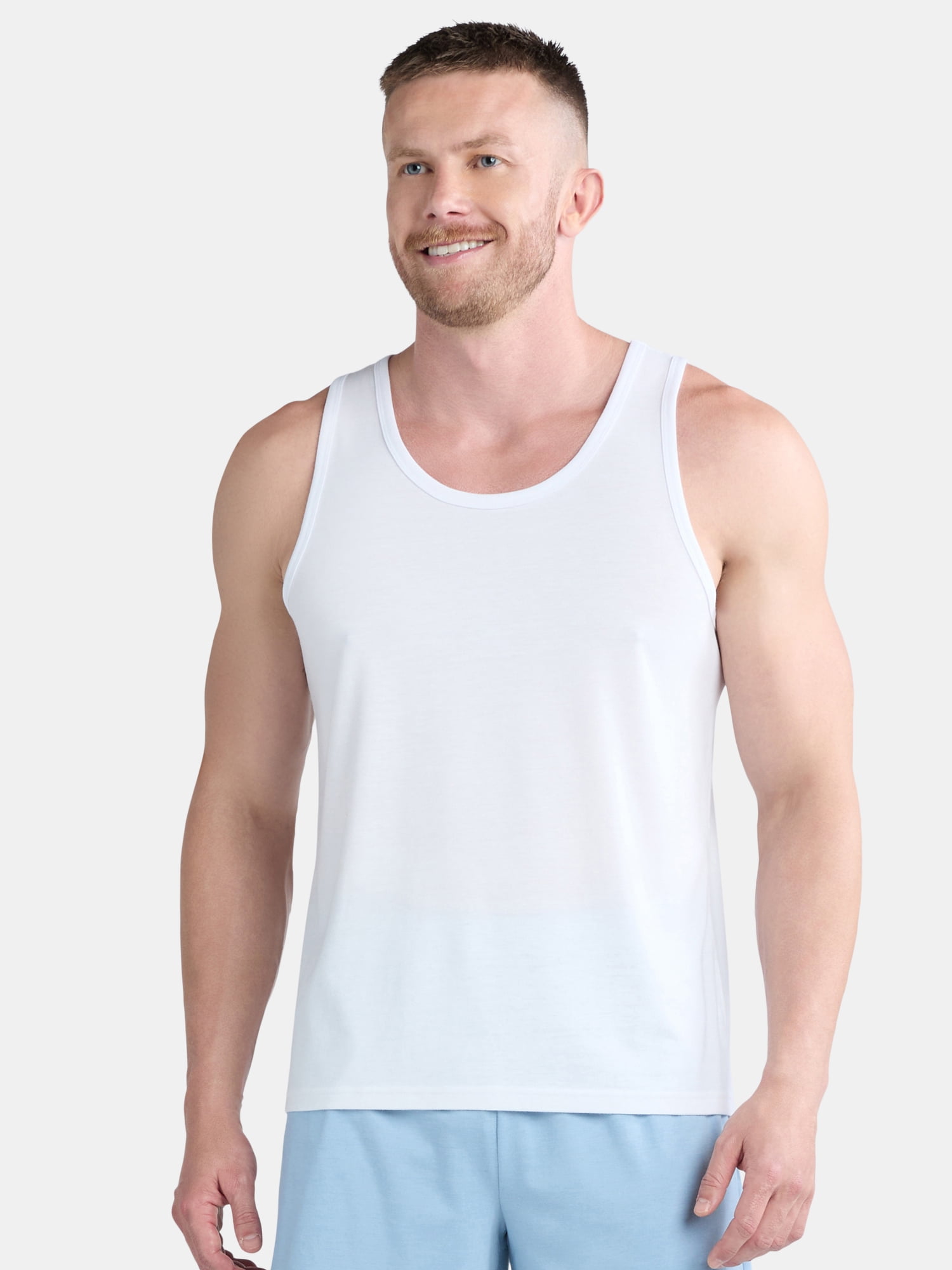Athletic Works Men's Tri Blend Tank Top, Sleeveless, Relaxed Fit, Sizes ...