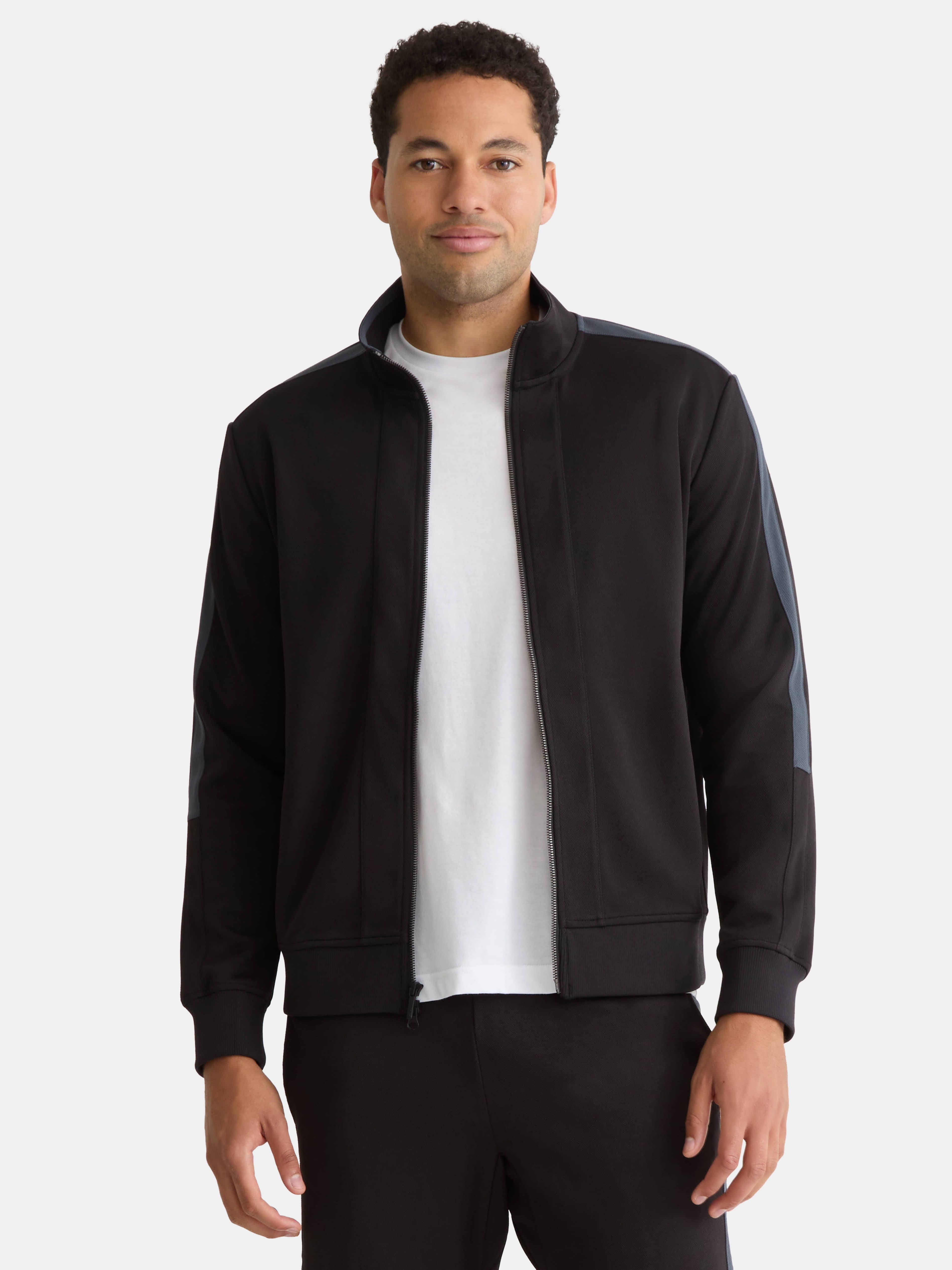 Athletic Works Men's and Big Men's Tricot Track Jacket, Sizes S-3XLT ...