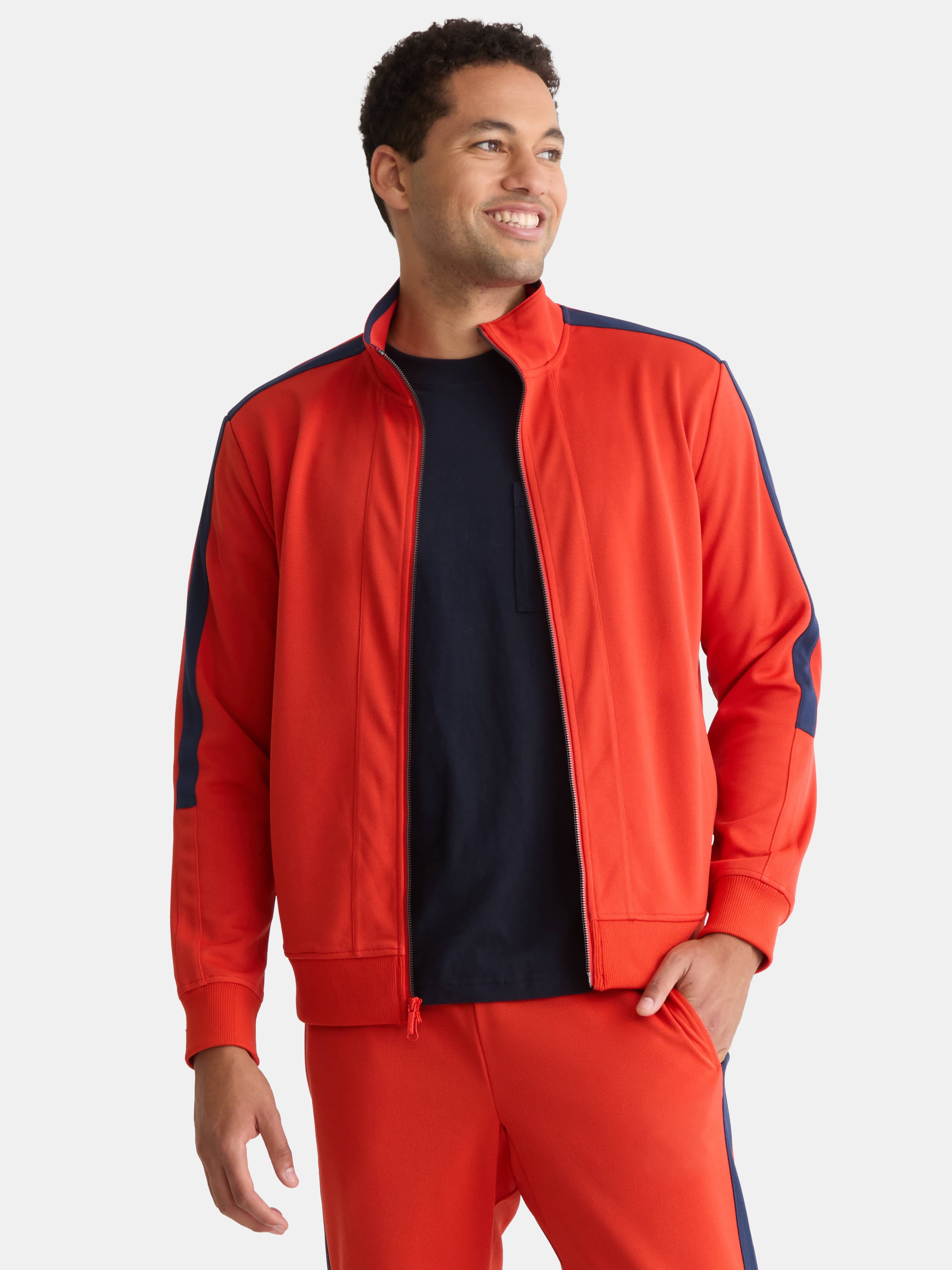 Athletic Works Men's and Big Men's Tricot Track Jacket, Sizes S-3XLT ...