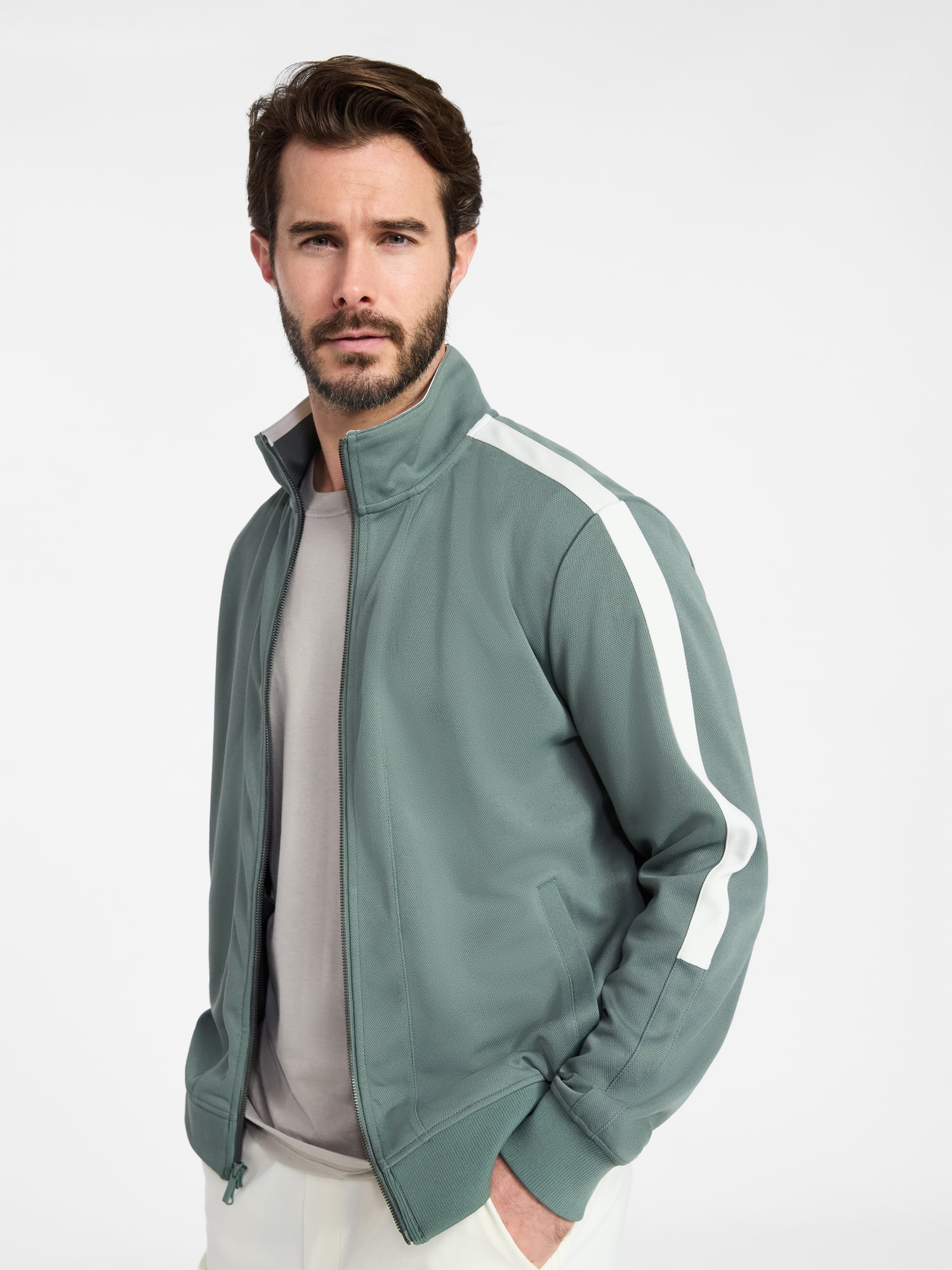 Athletic Works Men's and Big Men's Tricot Track Jacket, Sizes S-3XLT ...